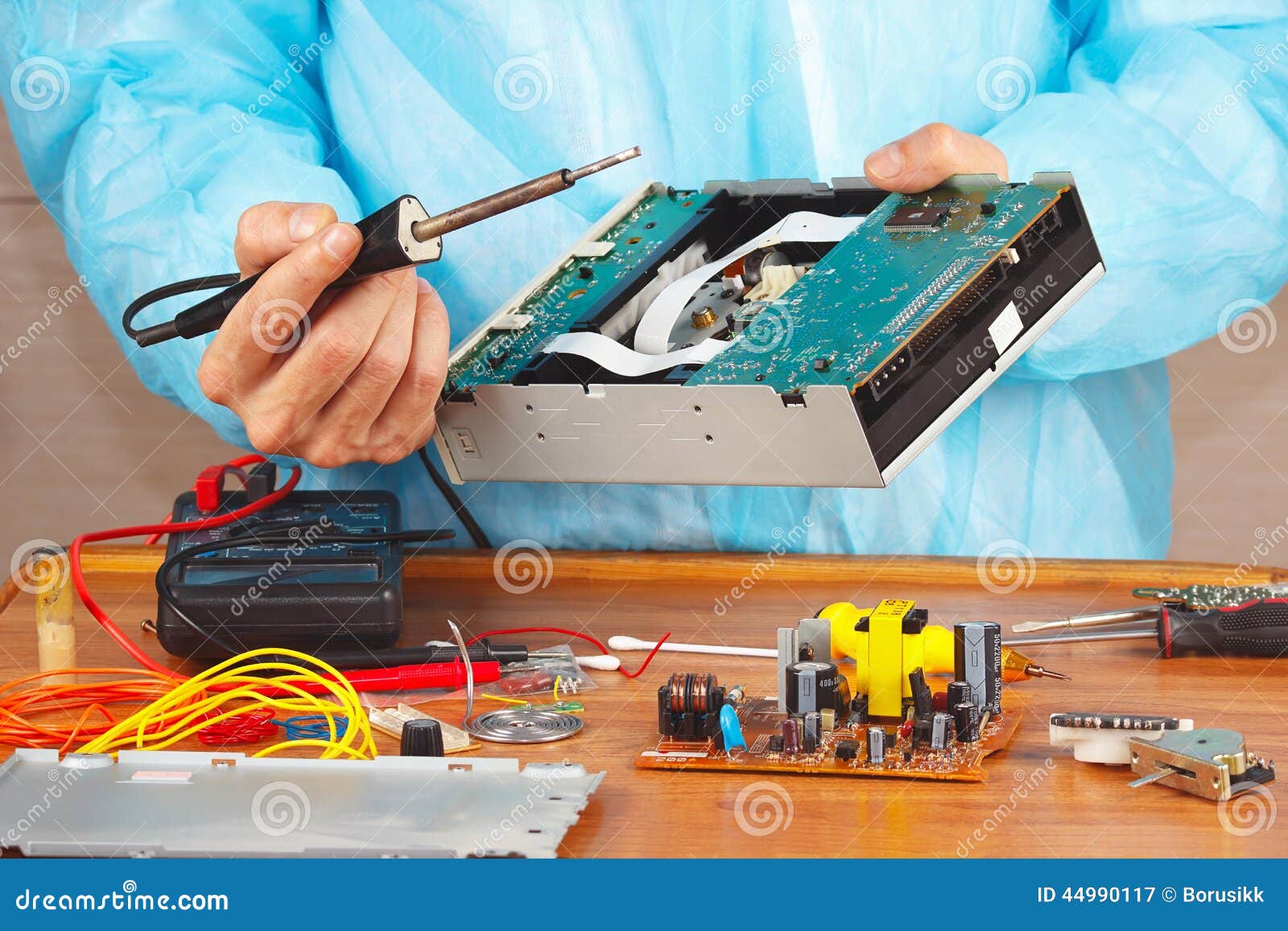 Repair Electronic Hardware with a Soldering Iron in Service Workshop ...