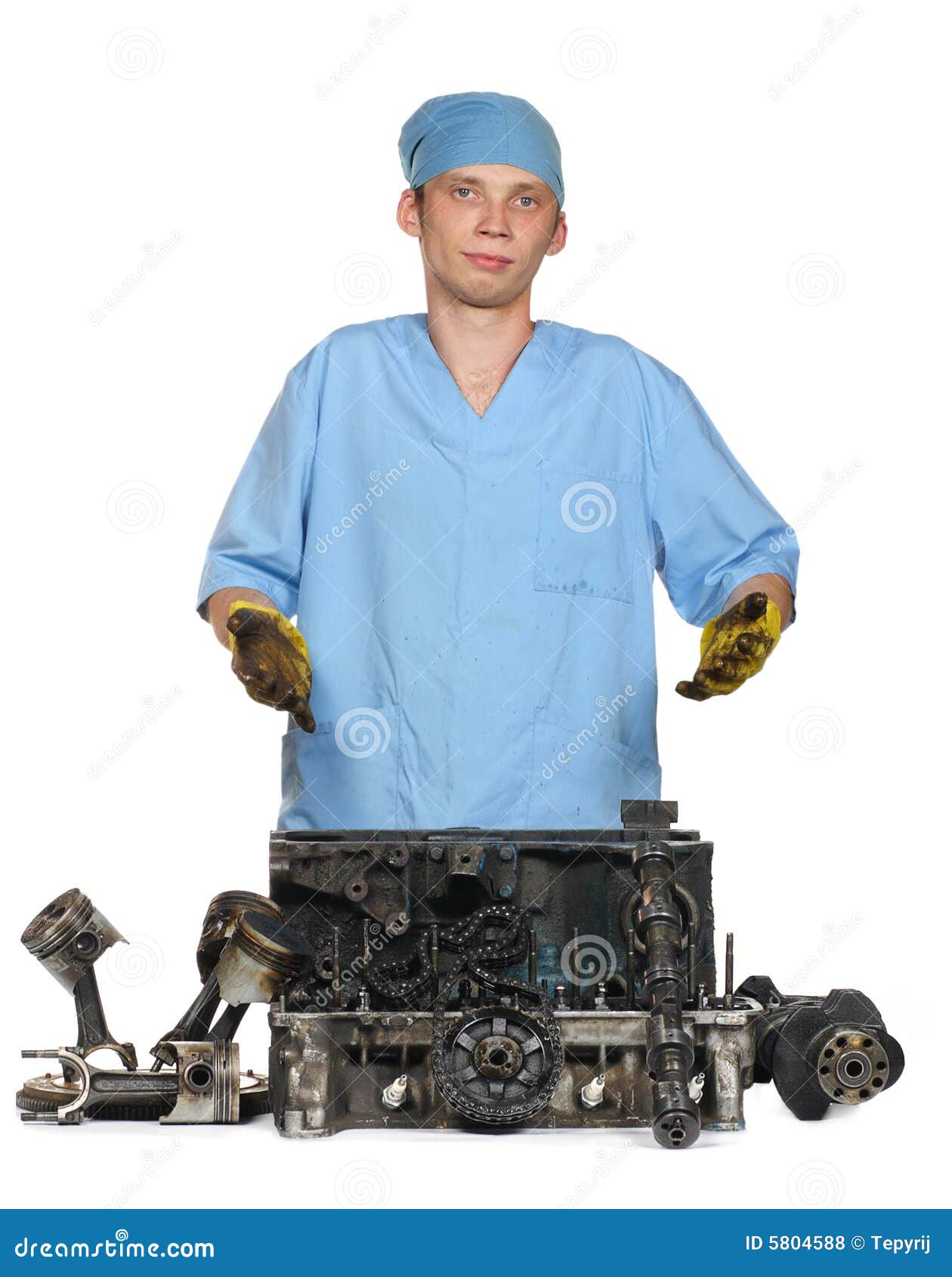 Repair of the engine stock photo. Image of auto, pensive - 5804588