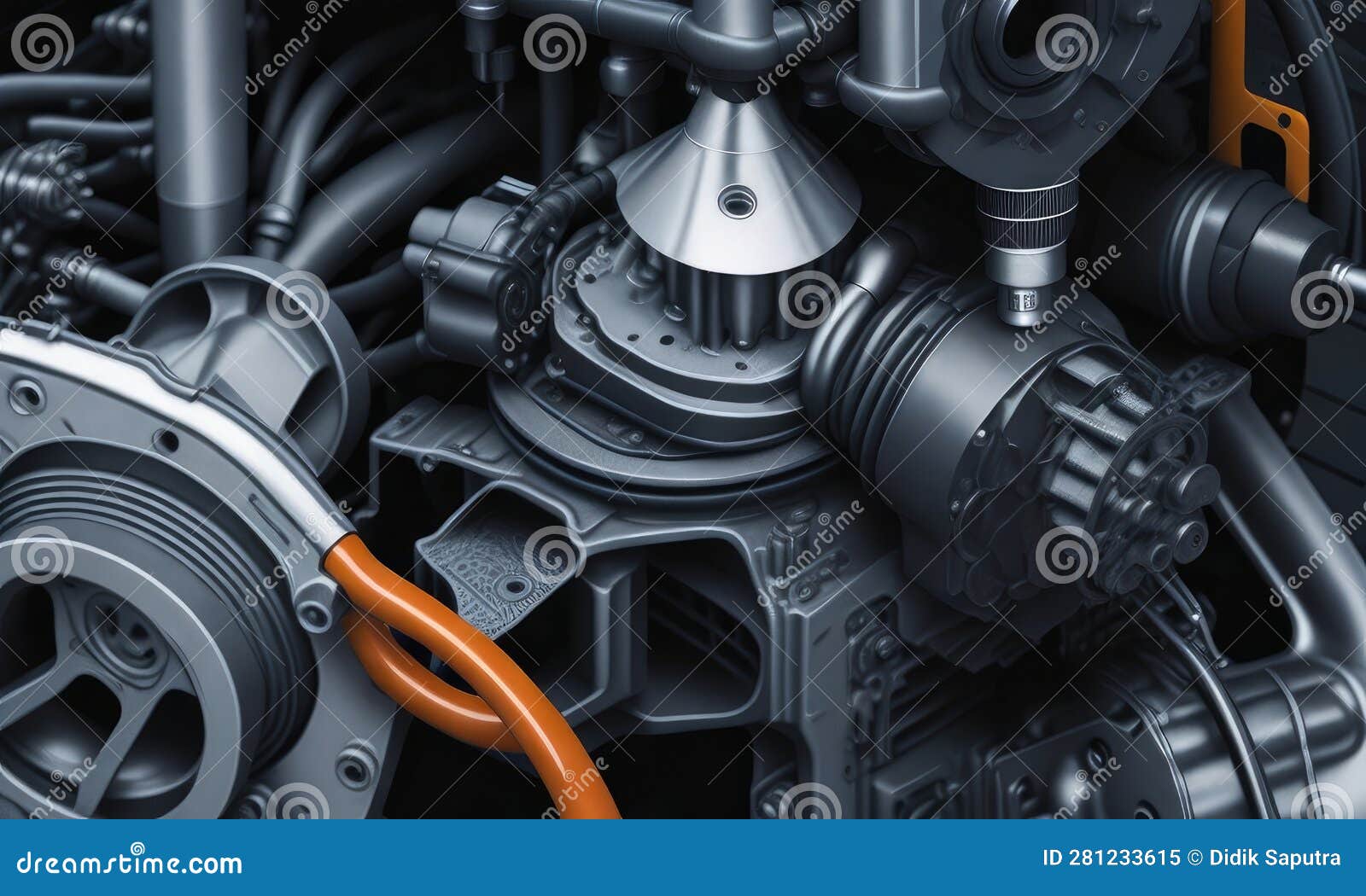 Repair of the Engine of the Car and Motor Stock Illustration ...