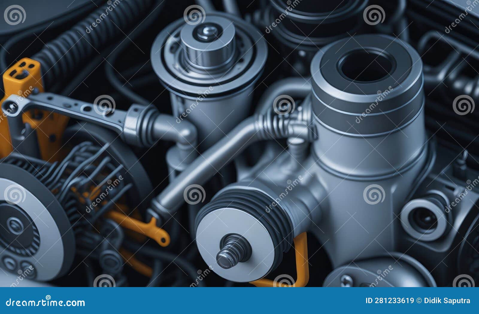 Repair of the Engine of the Car and Motor Stock Illustration ...