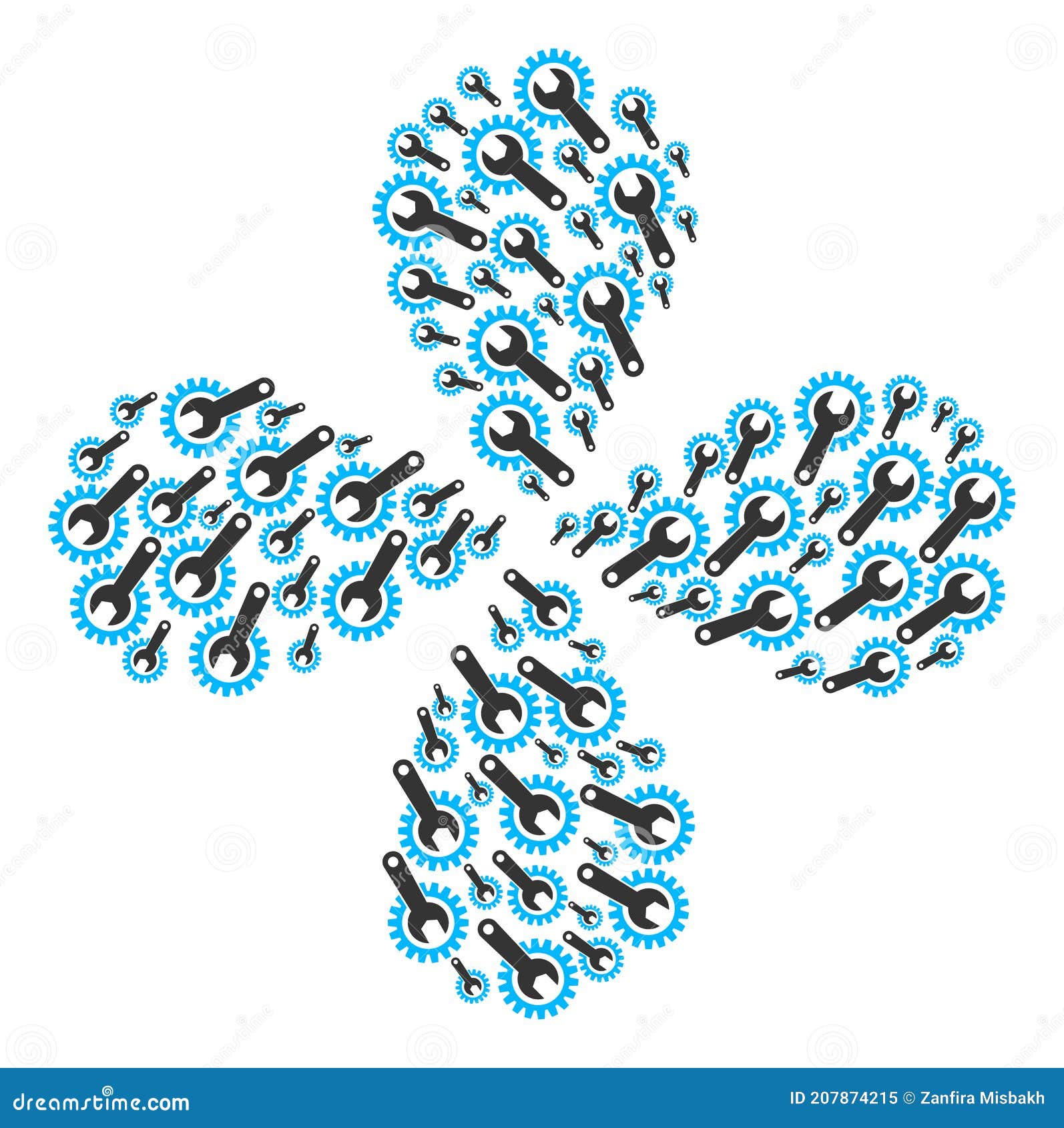 Repair Gear Centrifugal Explosion Stock Illustration - Illustration of ...