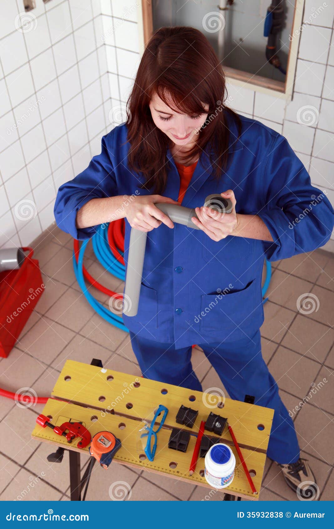 Repair girl with tools stock photo. Image of gizmo, lady - 35932838