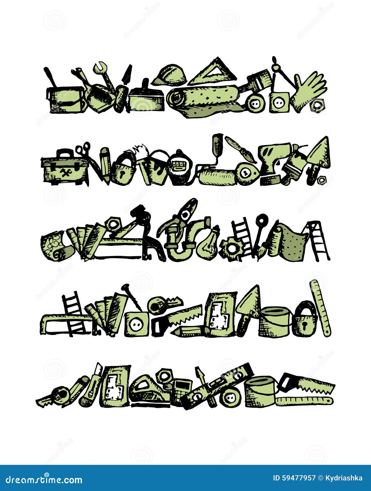 Repair Home Background, Sketch for Your Design Stock Vector ...