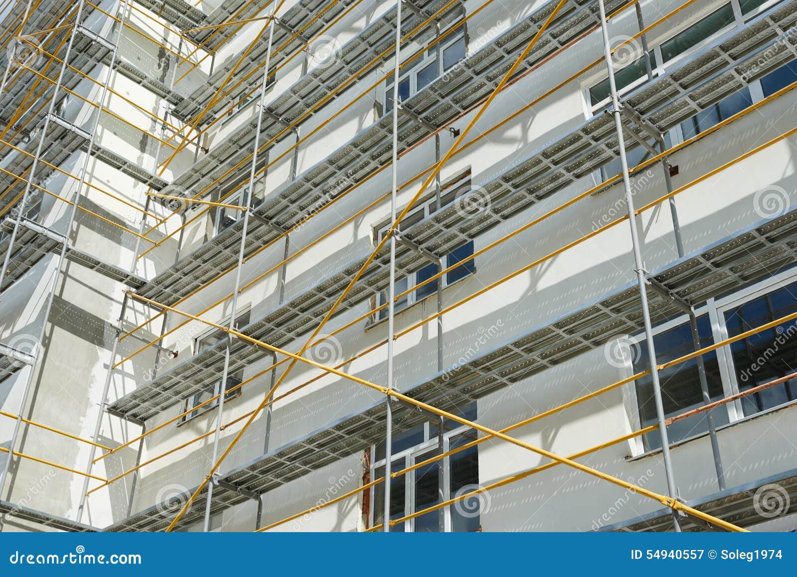 Repair home scaffolding stock image. Image of exterior - 54940557