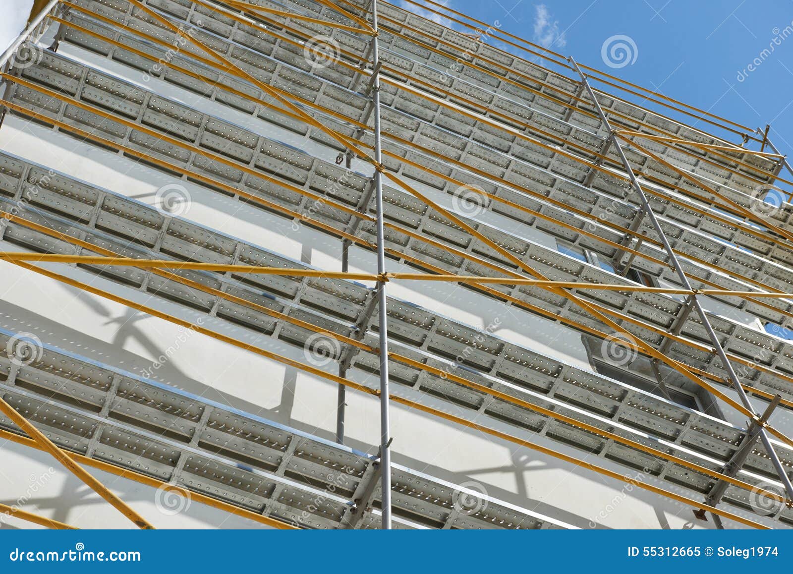Repair home scaffolding stock image. Image of build, concrete - 55312665