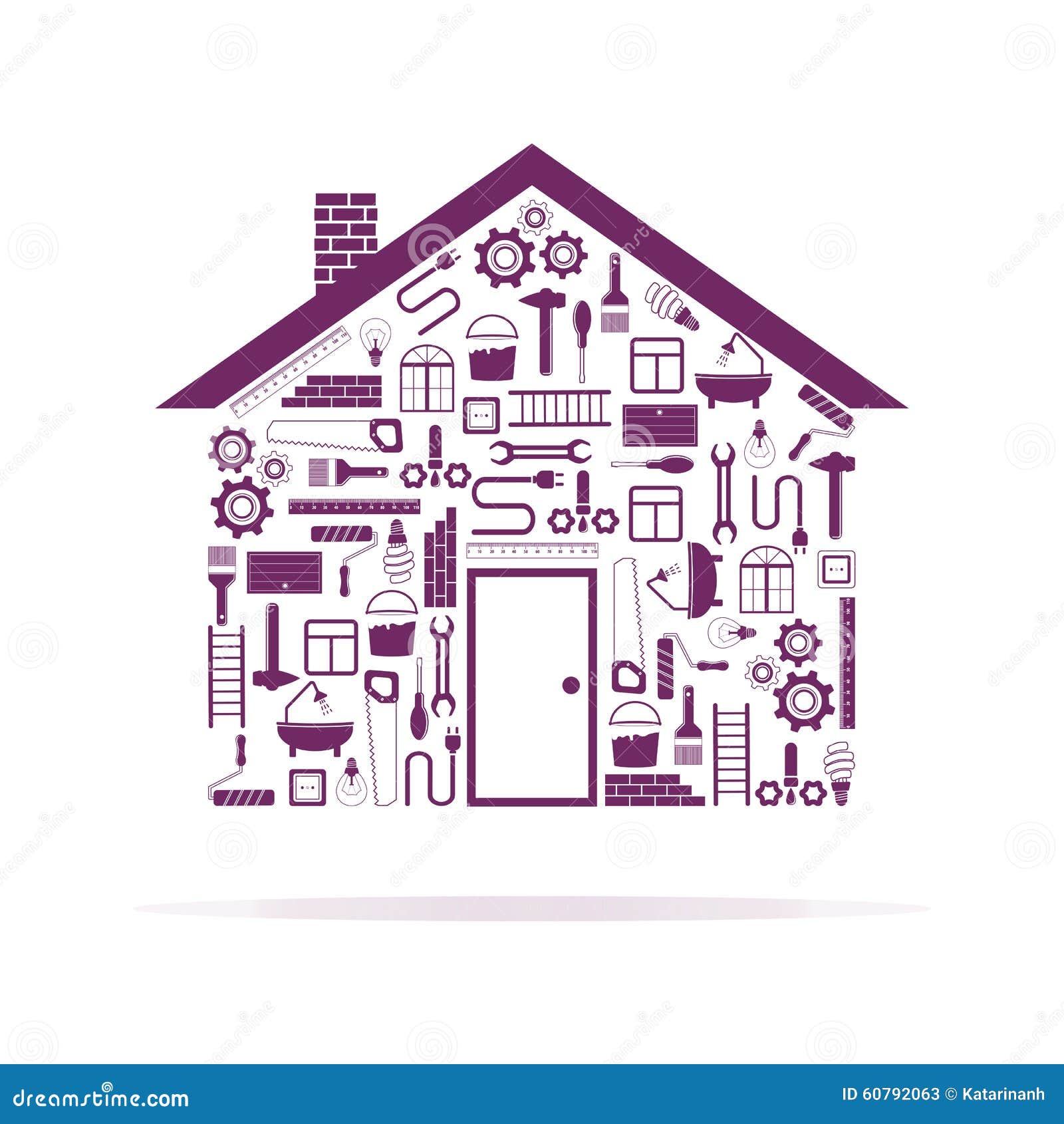 Repair Home on White Background Stock Vector - Illustration of light ...