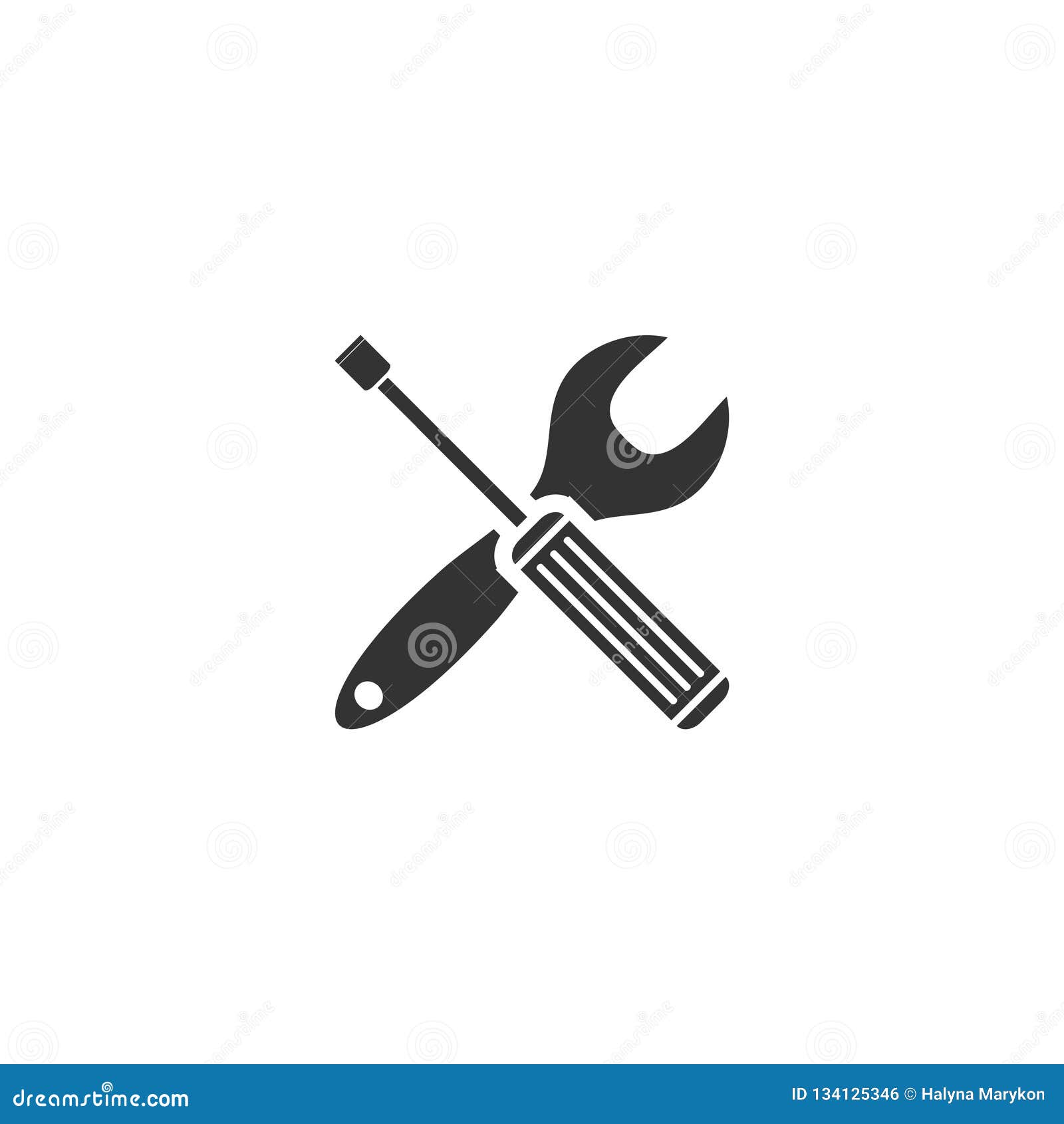 Repair icon flat stock vector. Illustration of machinery - 134125346