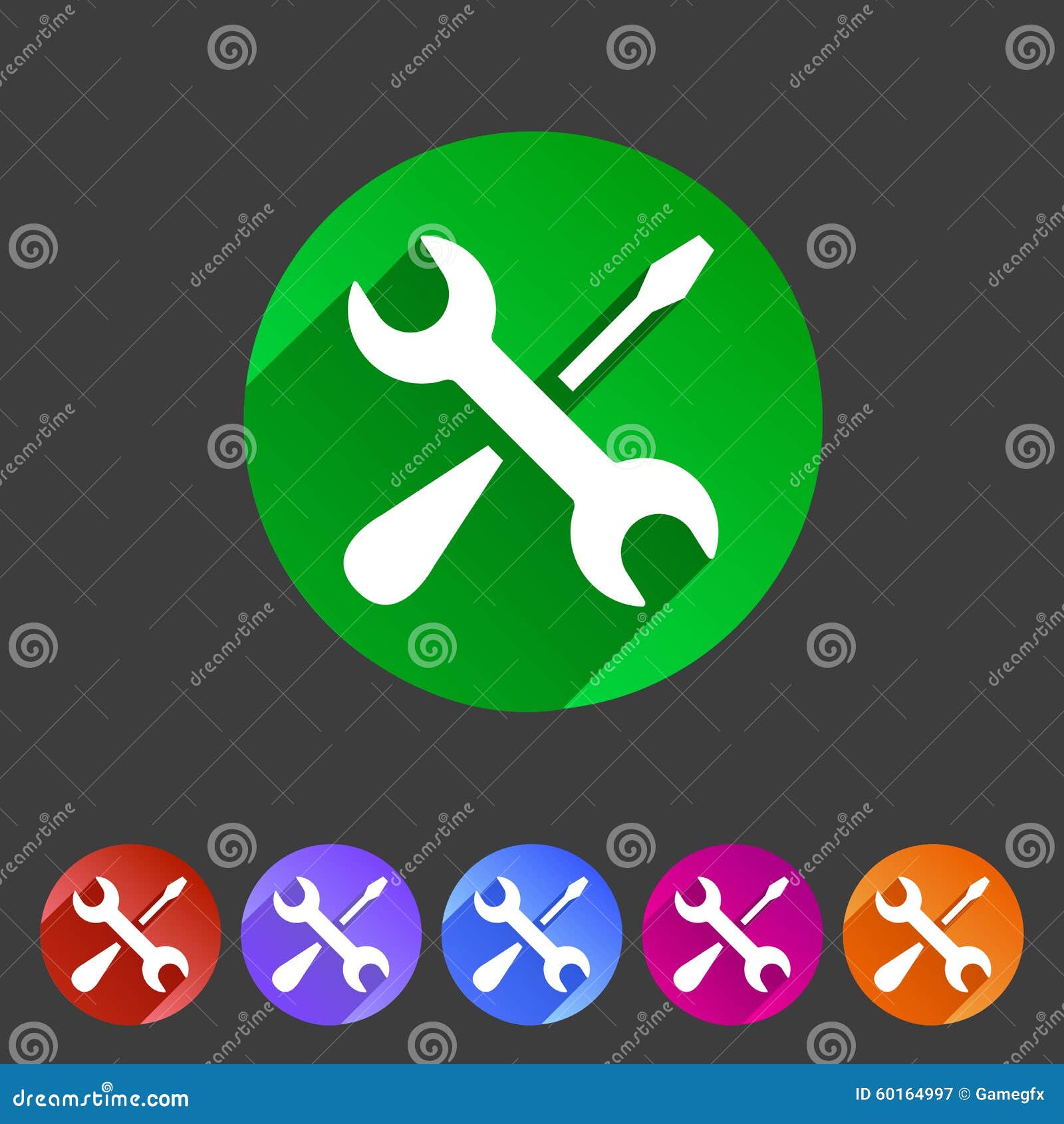 Repair Icon Flat Web Sign Symbol Logo Label Set Stock Vector ...