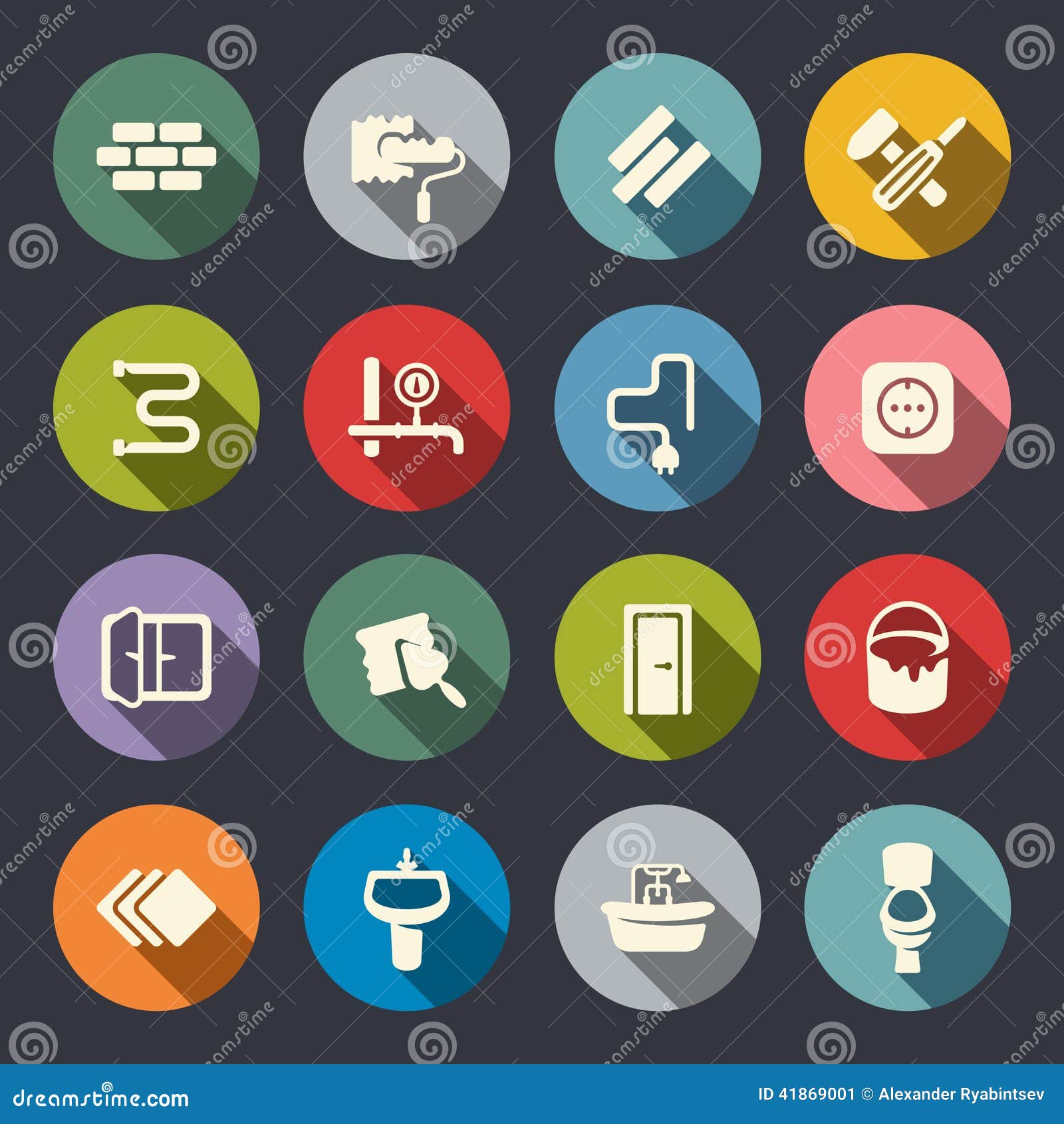 Repair icon set stock vector. Illustration of finishing - 41869001