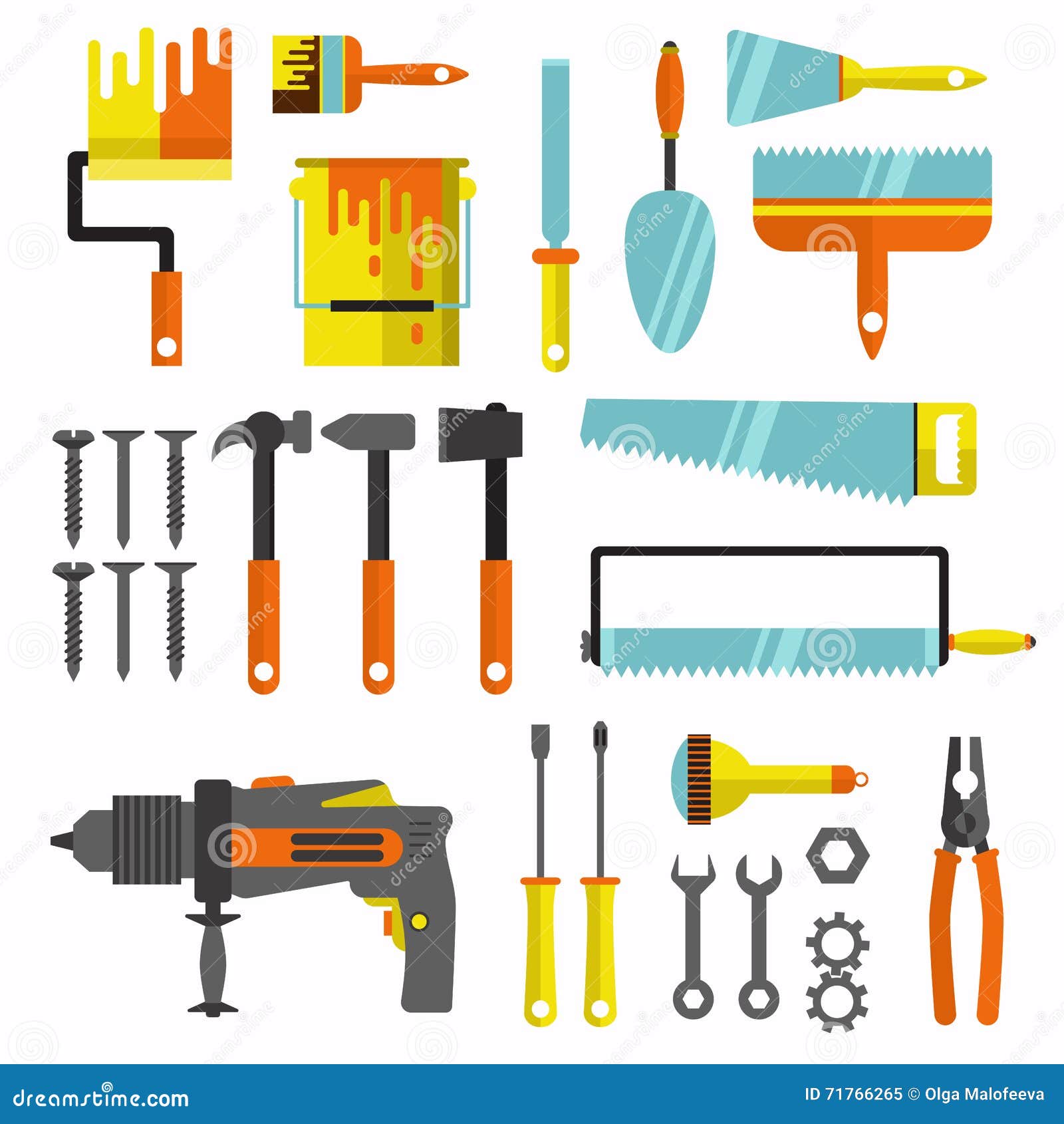 Repair Instruments. Flat Icons. Stock Vector - Illustration of object ...