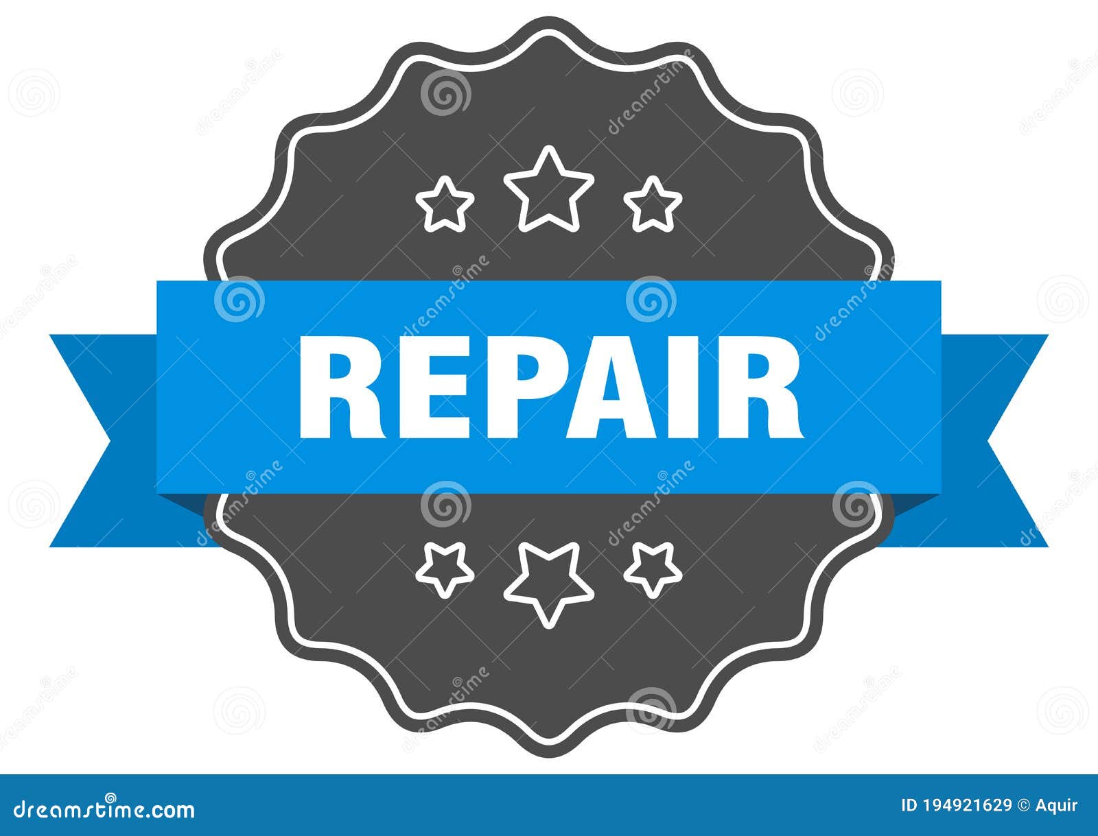 Repair label stock vector. Illustration of banner, band - 194921629