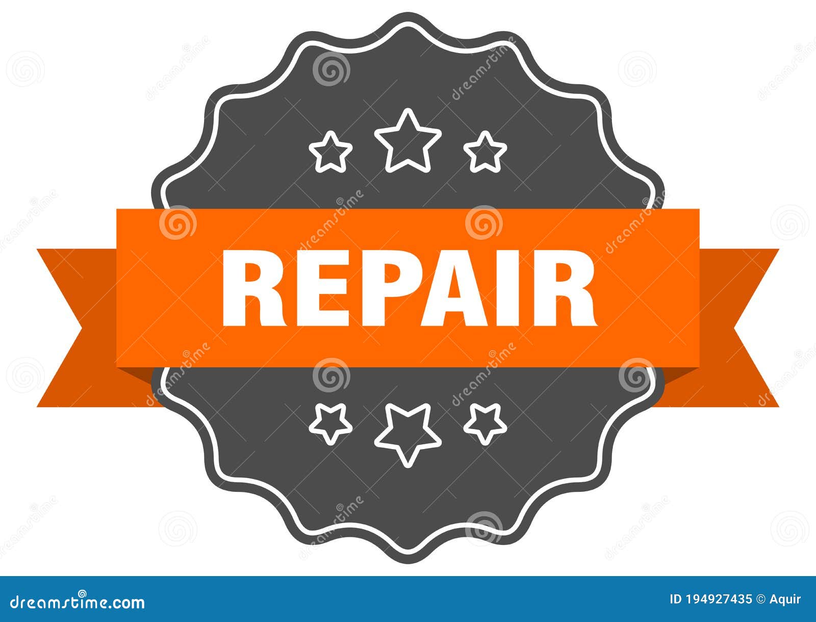 Repair label stock vector. Illustration of template - 194927435
