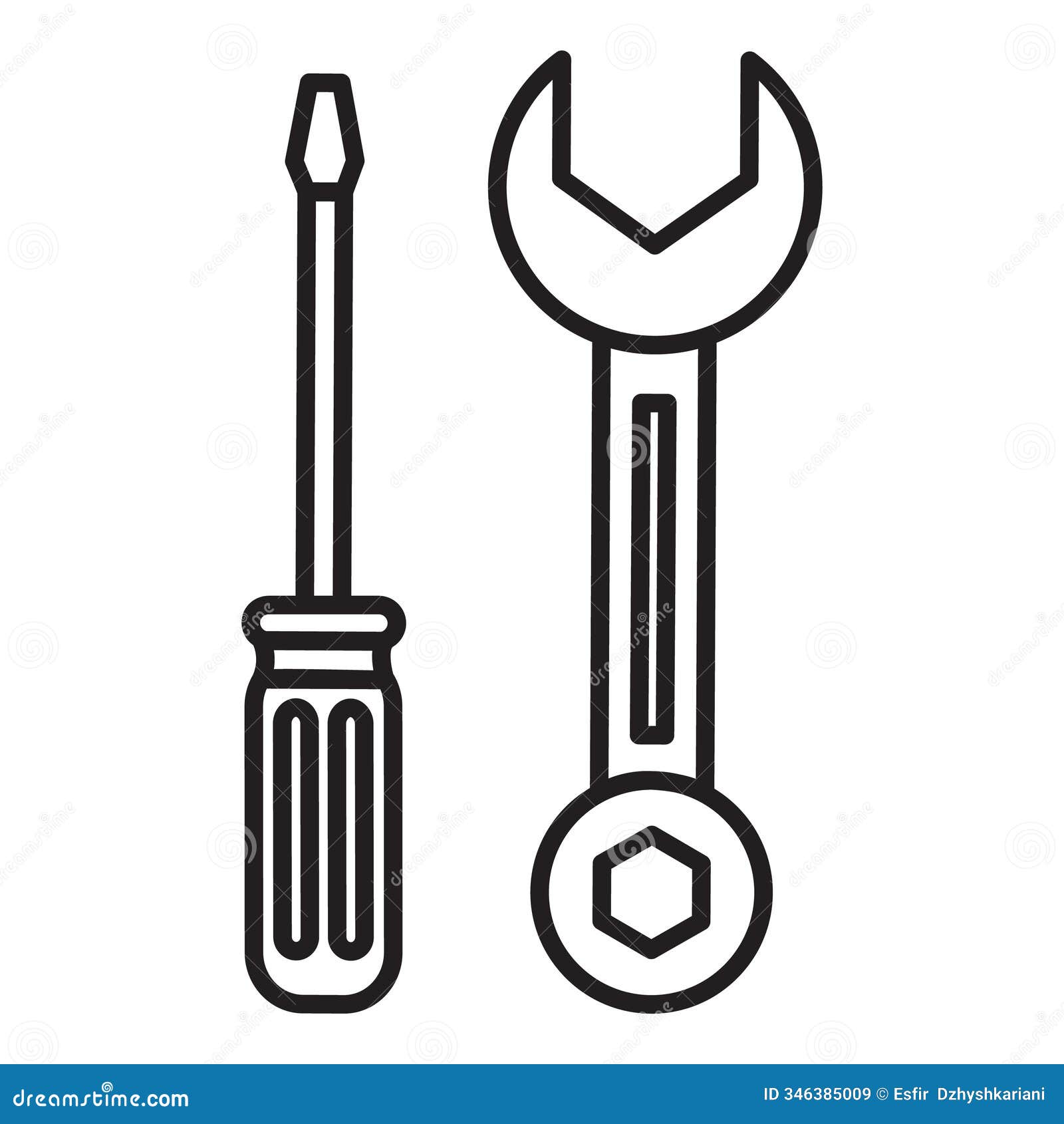 Repair Line Icon Vector Tools Icon Symbol Isolated Stock Illustration ...
