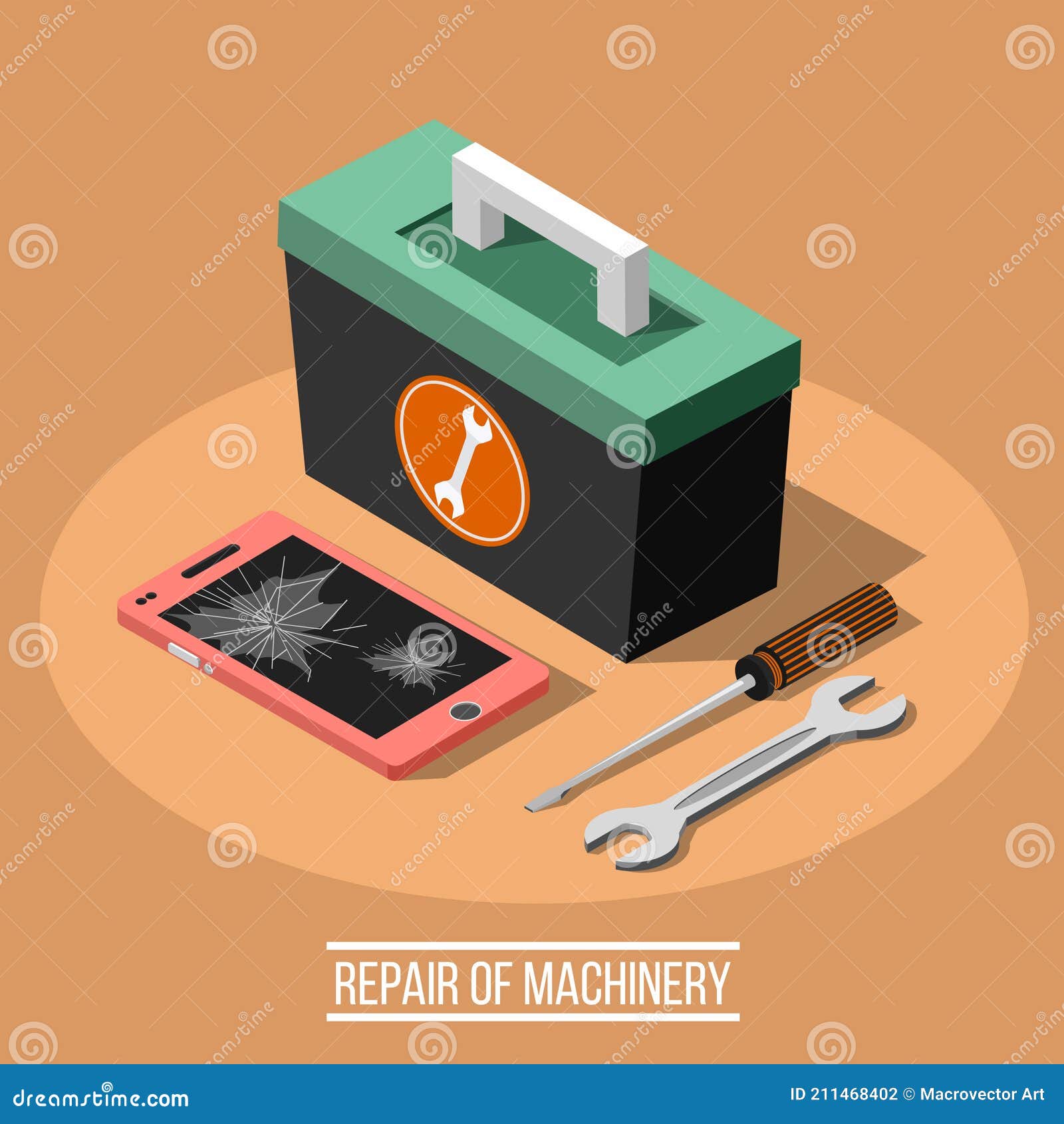 Repair of Machinary Isometric Design Concept Stock Vector ...