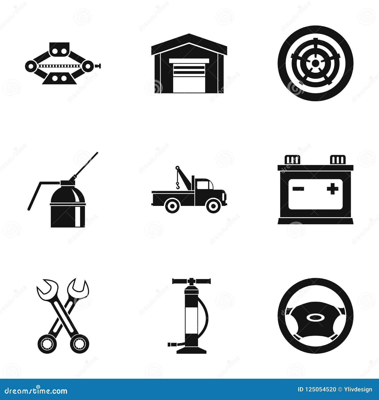 Repair Machine Icons Set, Simple Style Stock Illustration ...