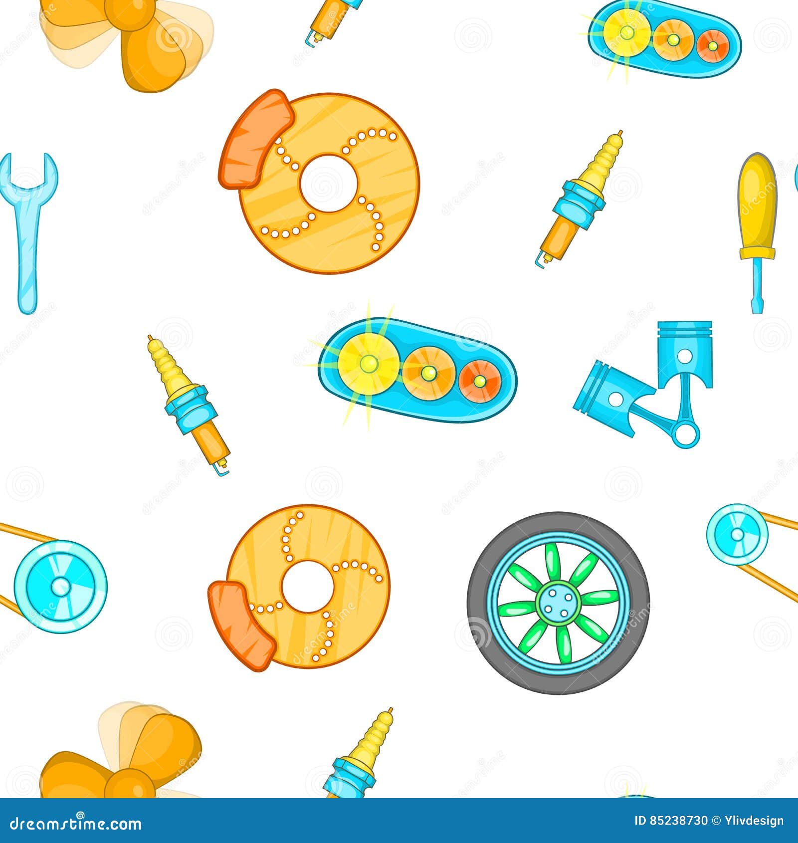 Repair Machine Pattern, Cartoon Style Stock Vector - Illustration of ...