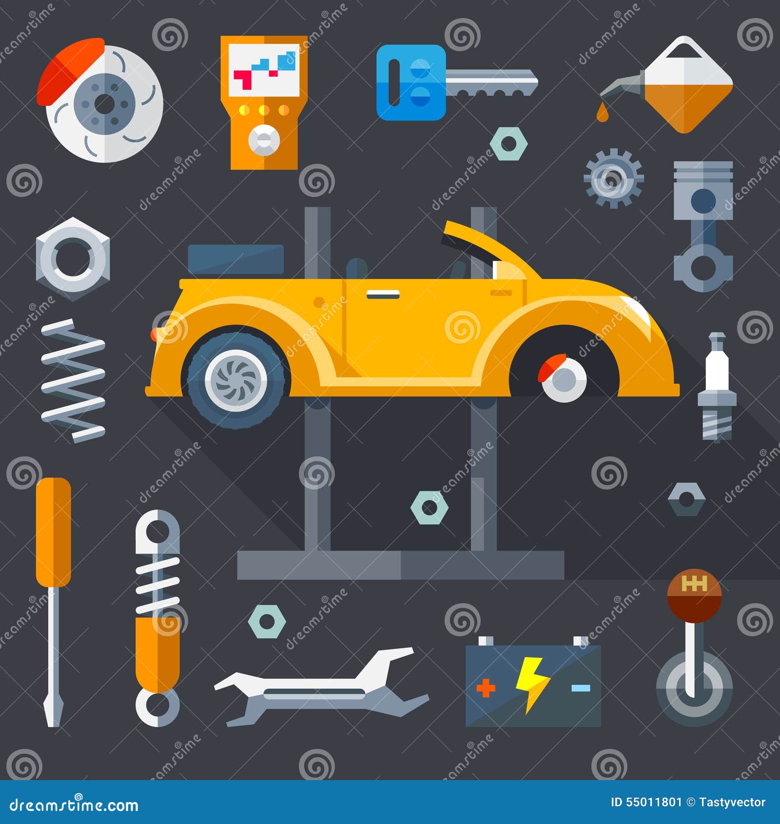 Repair of Machines and Equipment Stock Vector - Illustration of spring ...