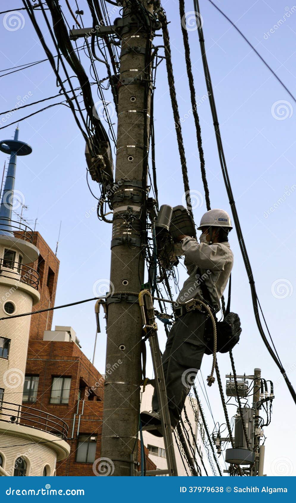 Repair Man stock photo. Image of urban, electricity, light - 37979638