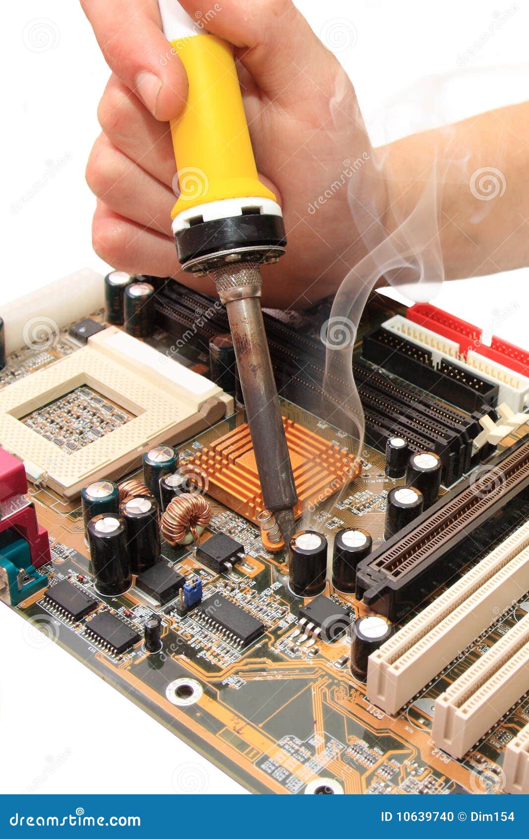 Repair of motherboard stock photo. Image of technology - 10639740