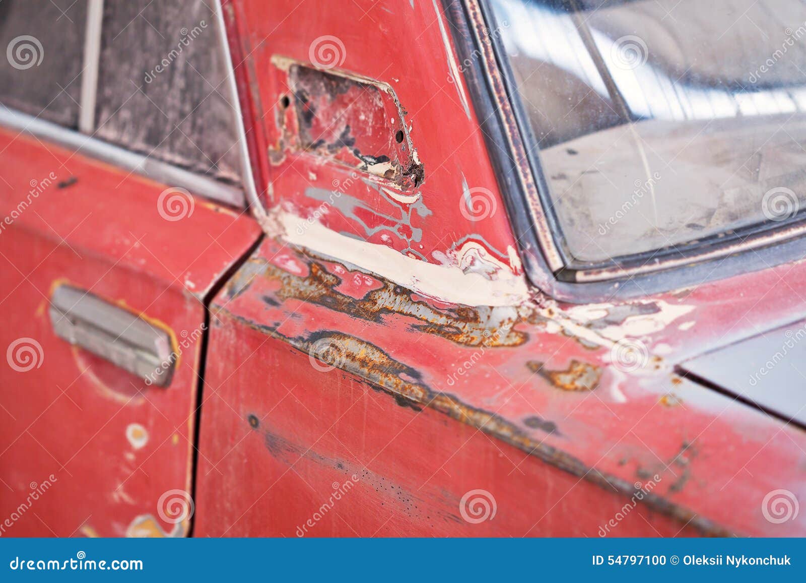 Repair of the Old Car: Primer, Putty Stock Photo - Image of condition ...