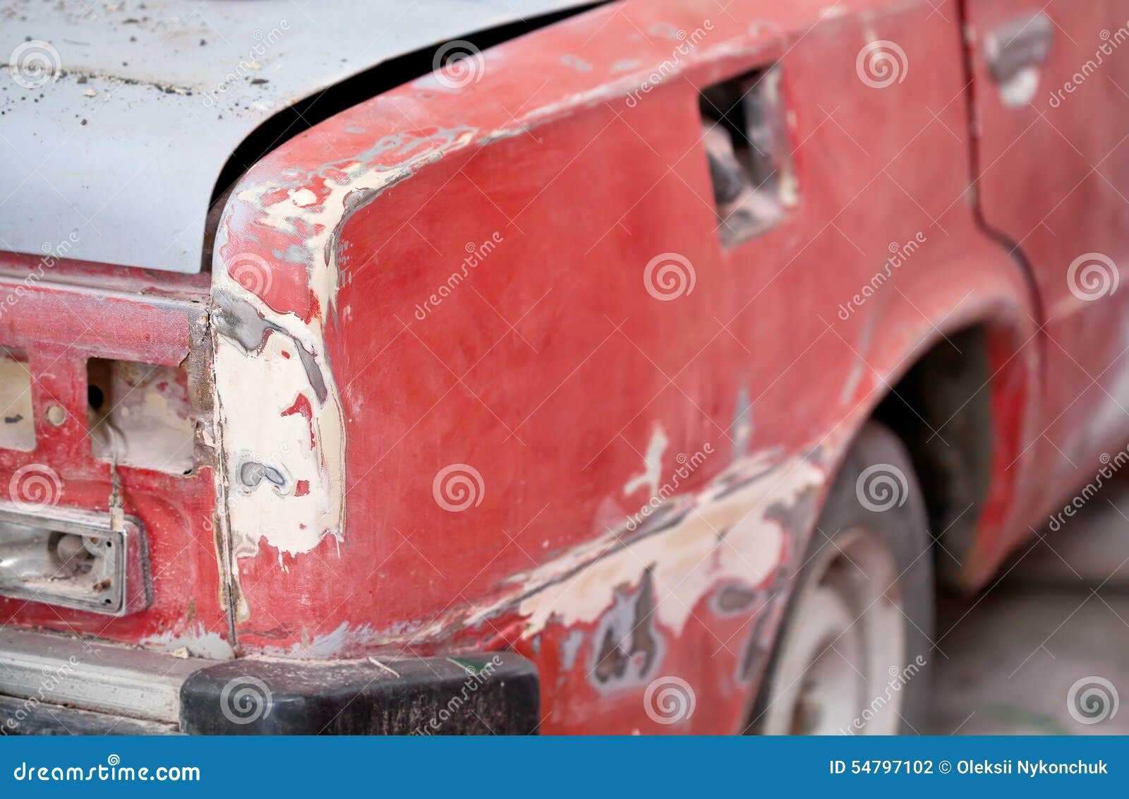 Repair of the Old Car: Primer, Putty Stock Photo - Image of putty ...