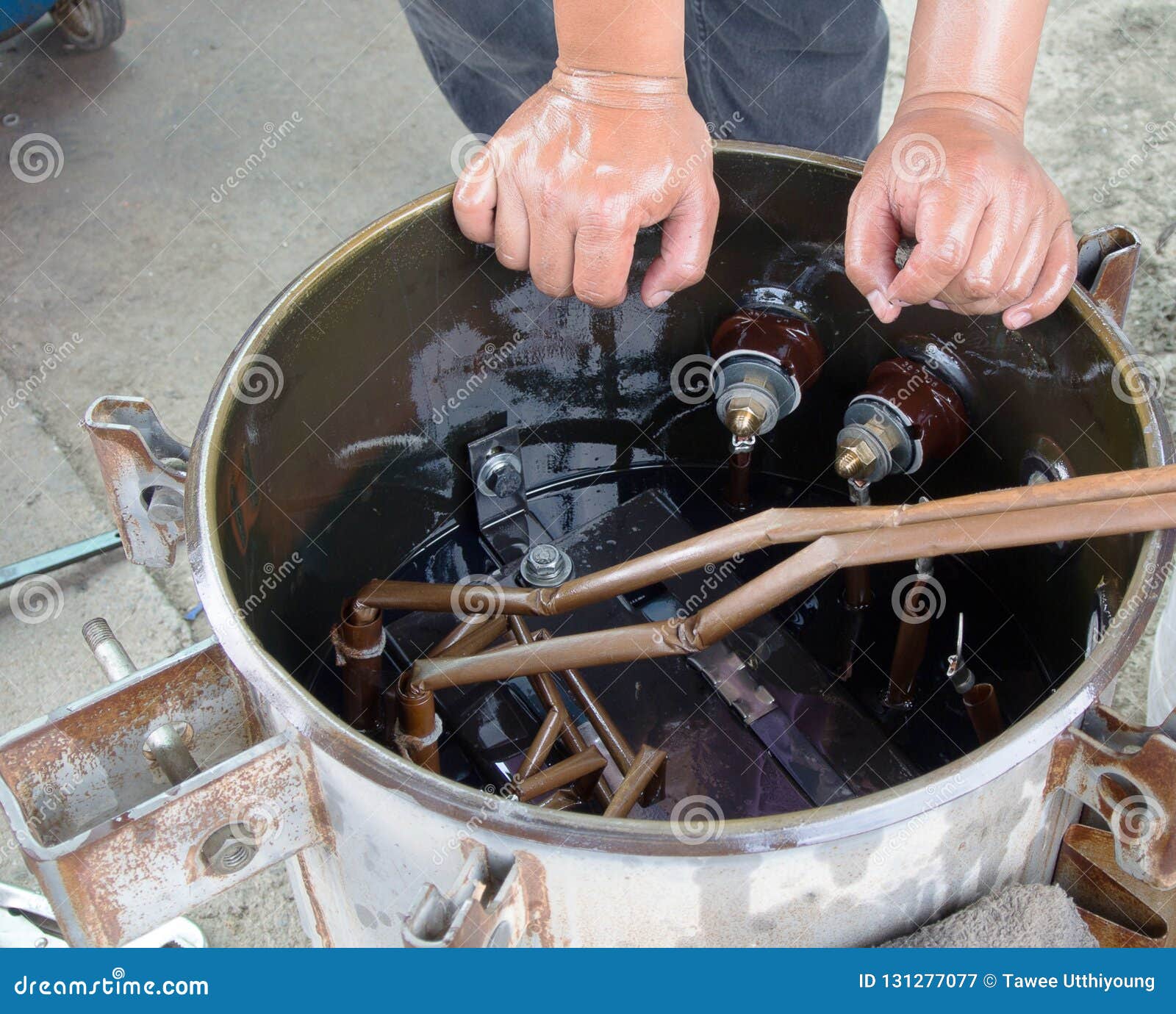 Repair old transformer stock image. Image of rust, electrical - 131277077