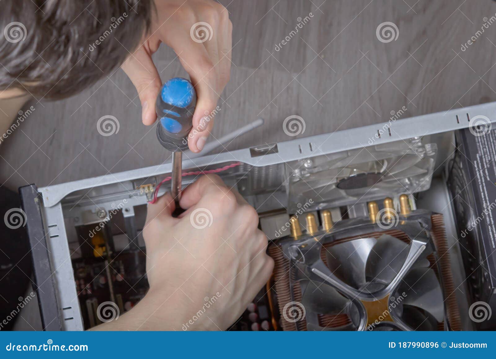 Repair of PC Installation of Components Cleaning from Dust Assembly ...