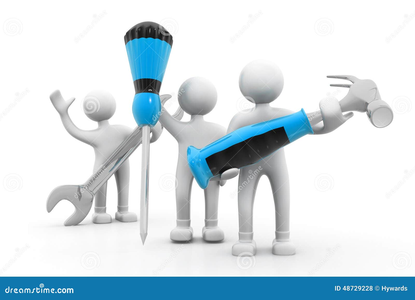 Repair People with Tools in Hand Stock Illustration - Illustration of ...