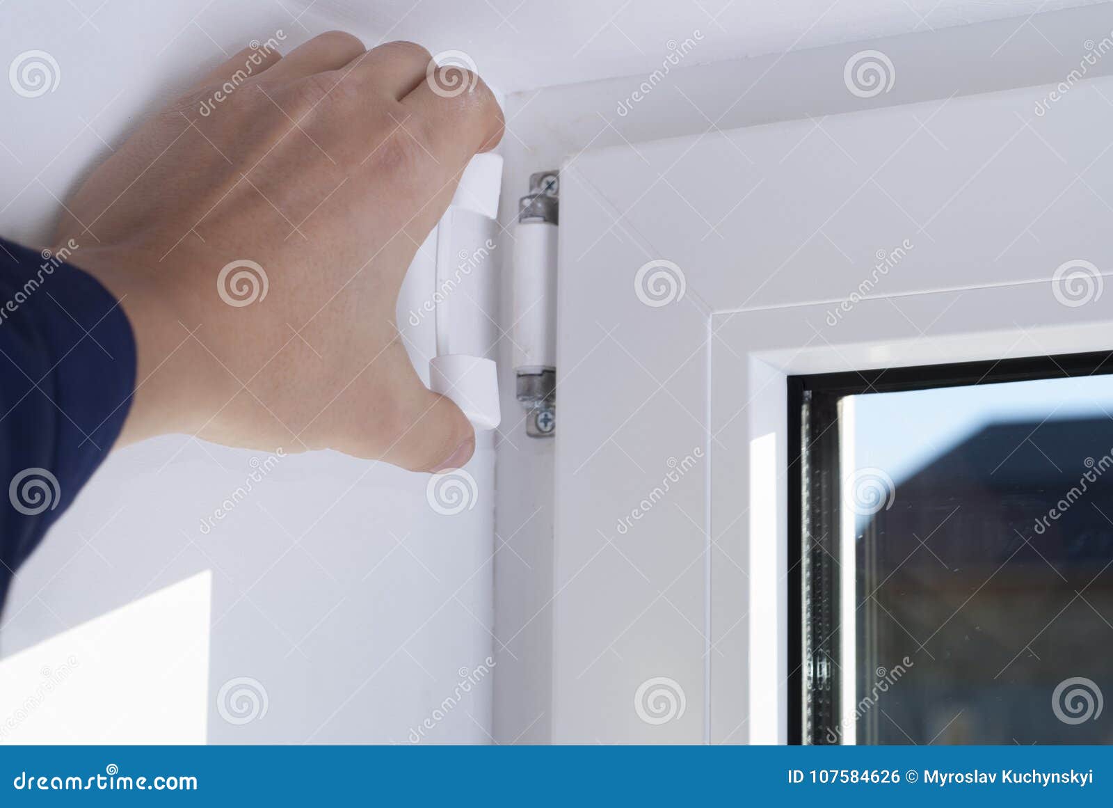 Repair of plastic windows stock photo. Image of home - 107584626