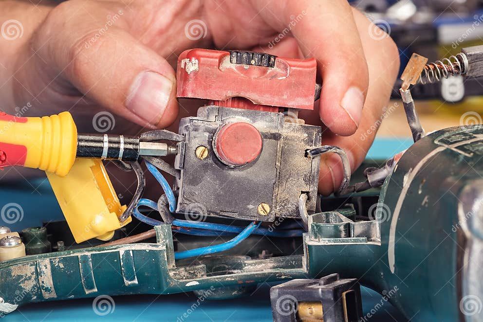 Repair of Power Tools in the Service Center Stock Image - Image of ...