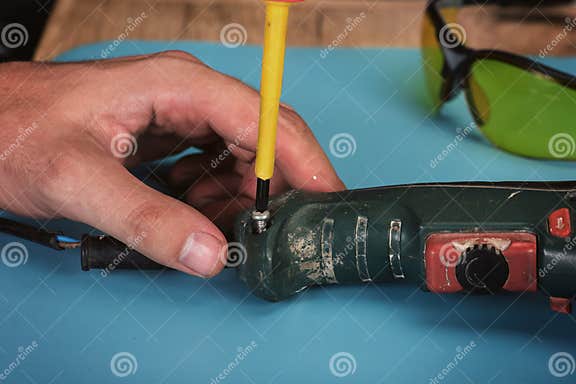 Repair of Power Tools in the Service Center Stock Photo - Image of ...