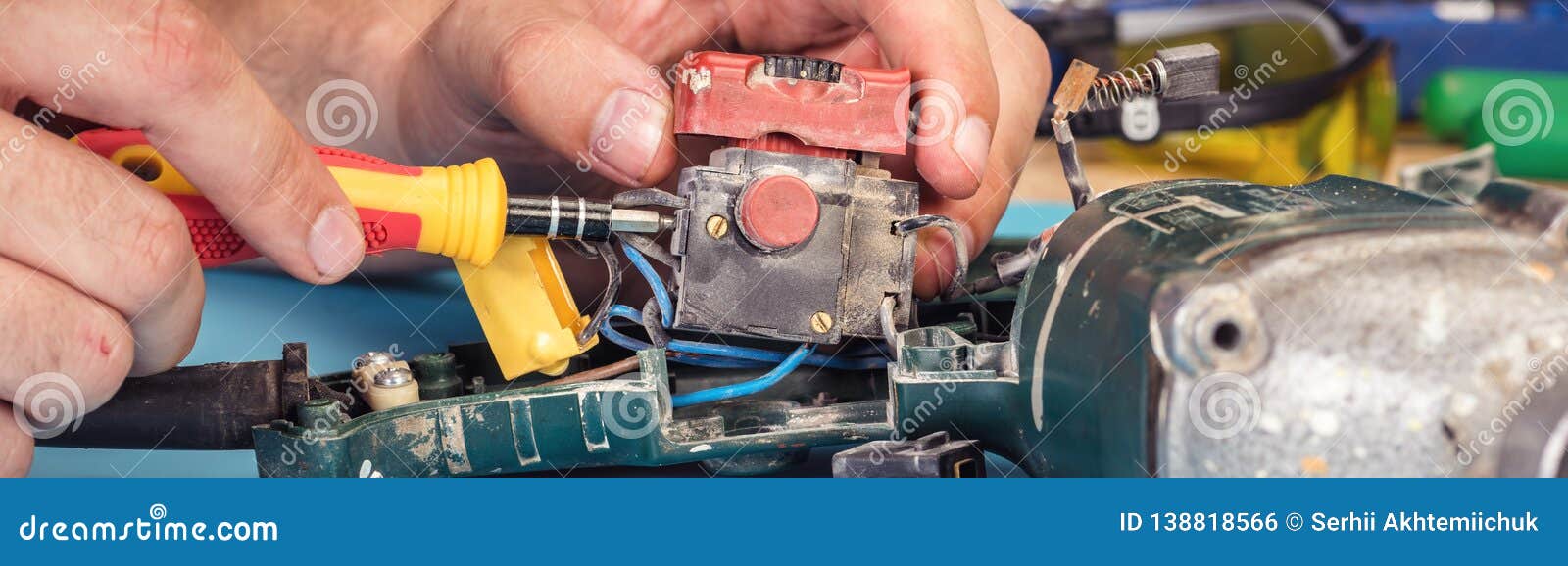 Repair of Power Tools in the Service Center Stock Photo - Image of ...