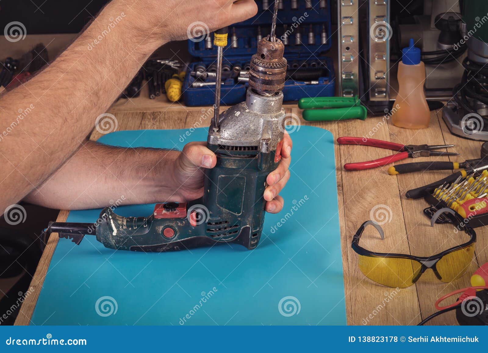 Repair of Power Tools in the Service Center Stock Photo - Image of ...