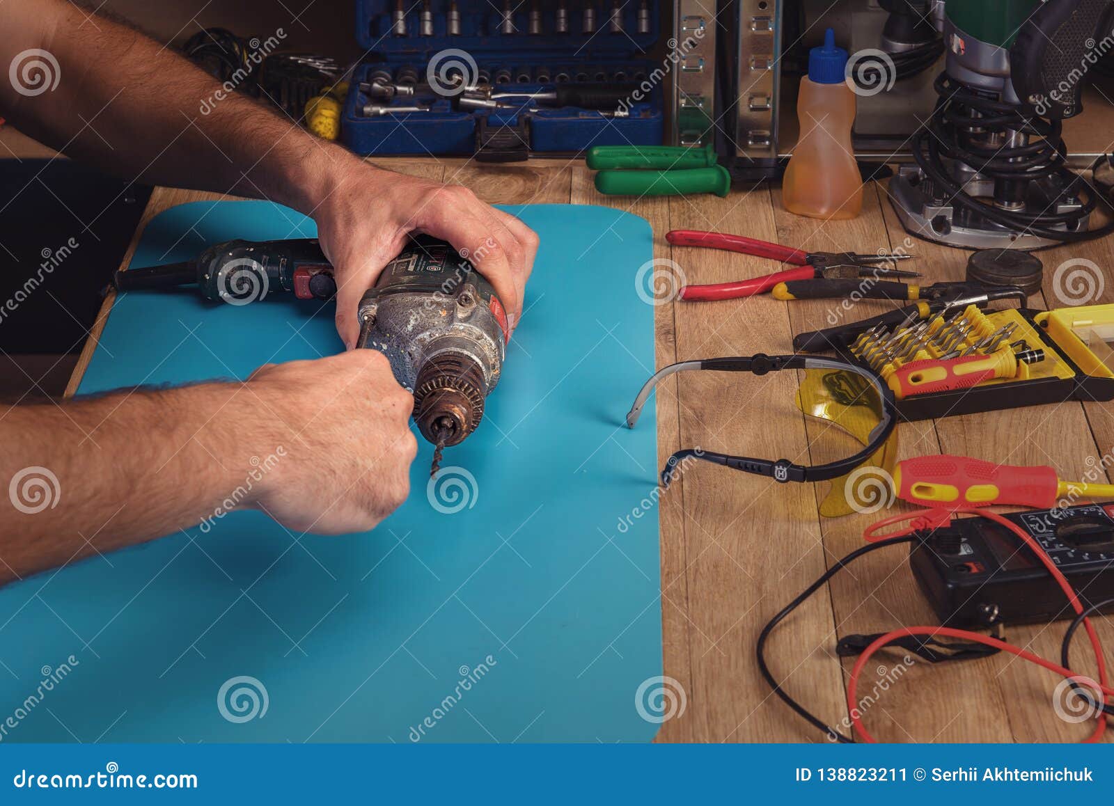 Repair of Power Tools in the Service Center Stock Image - Image of ...