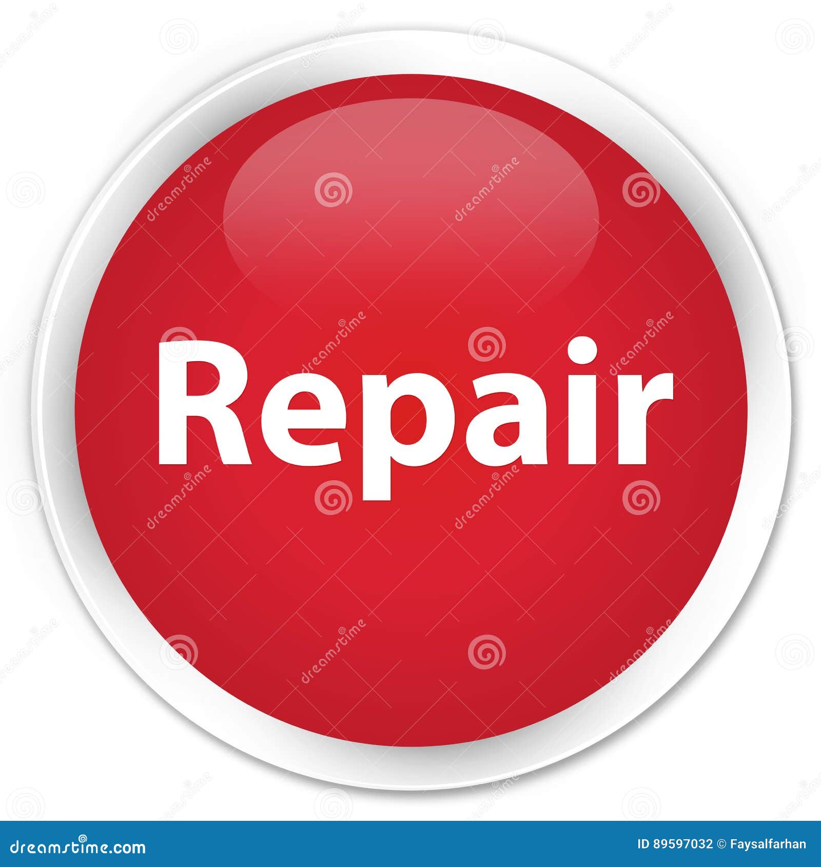 Repair Premium Red Round Button Stock Illustration - Illustration of ...