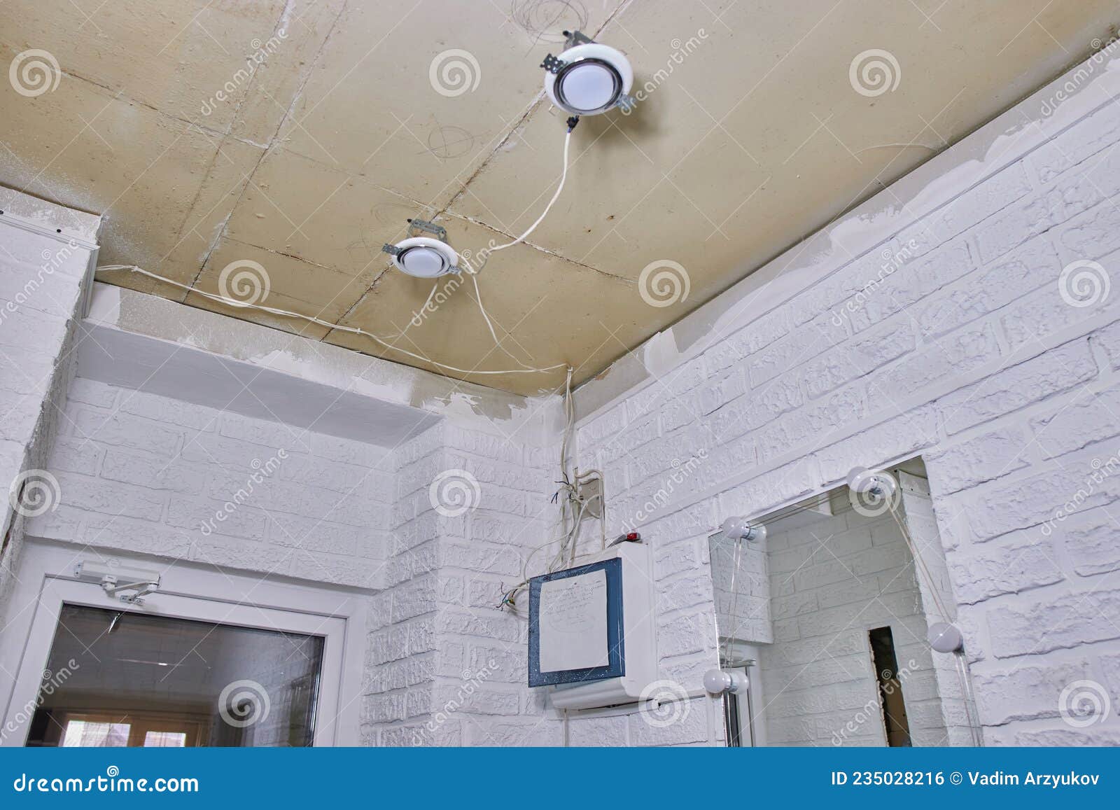 Repair and Replacement of Electrical Cables in the House Stock Photo ...