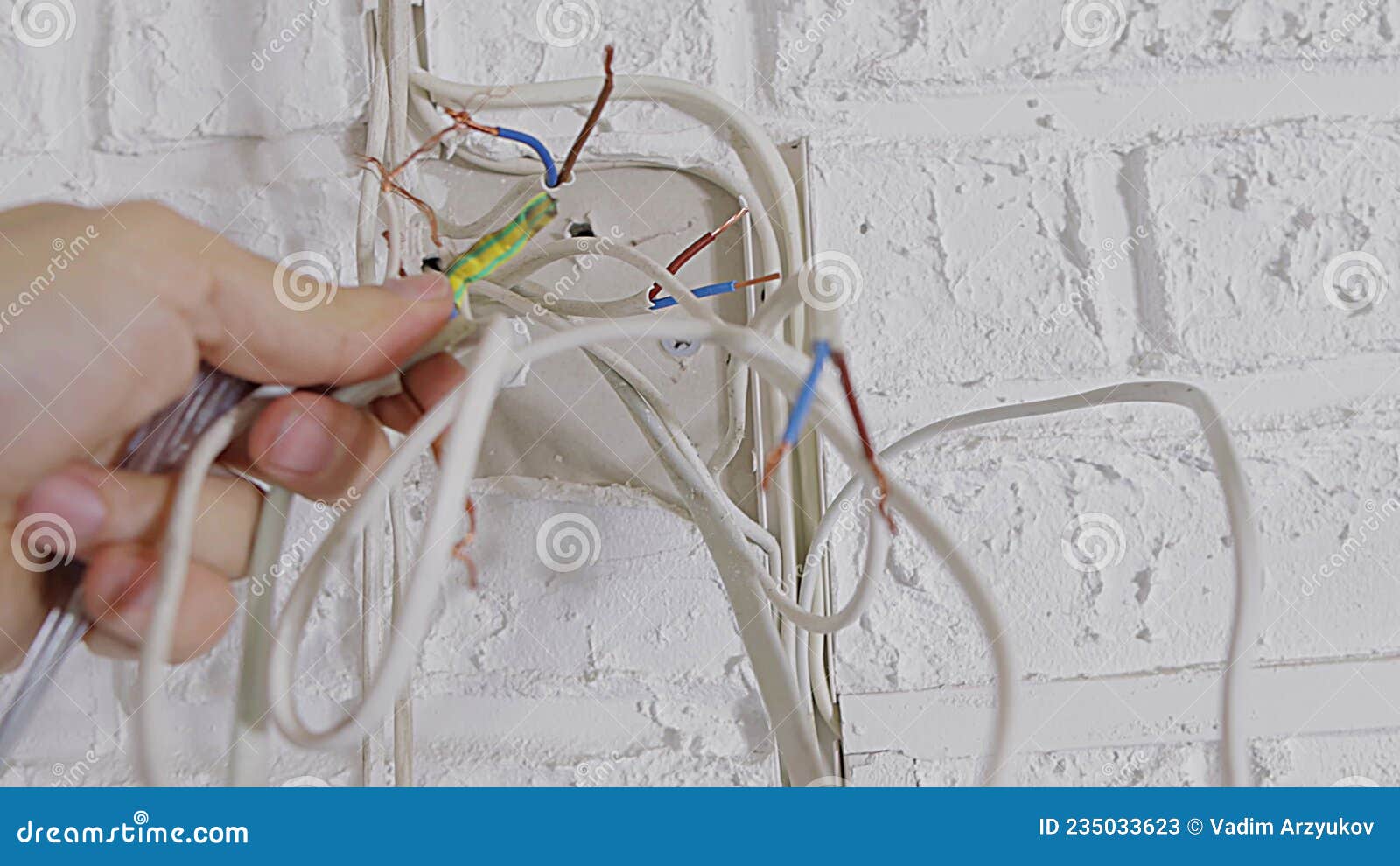 Repair and Replacement of Electrical Cables in the House. Stock Video ...
