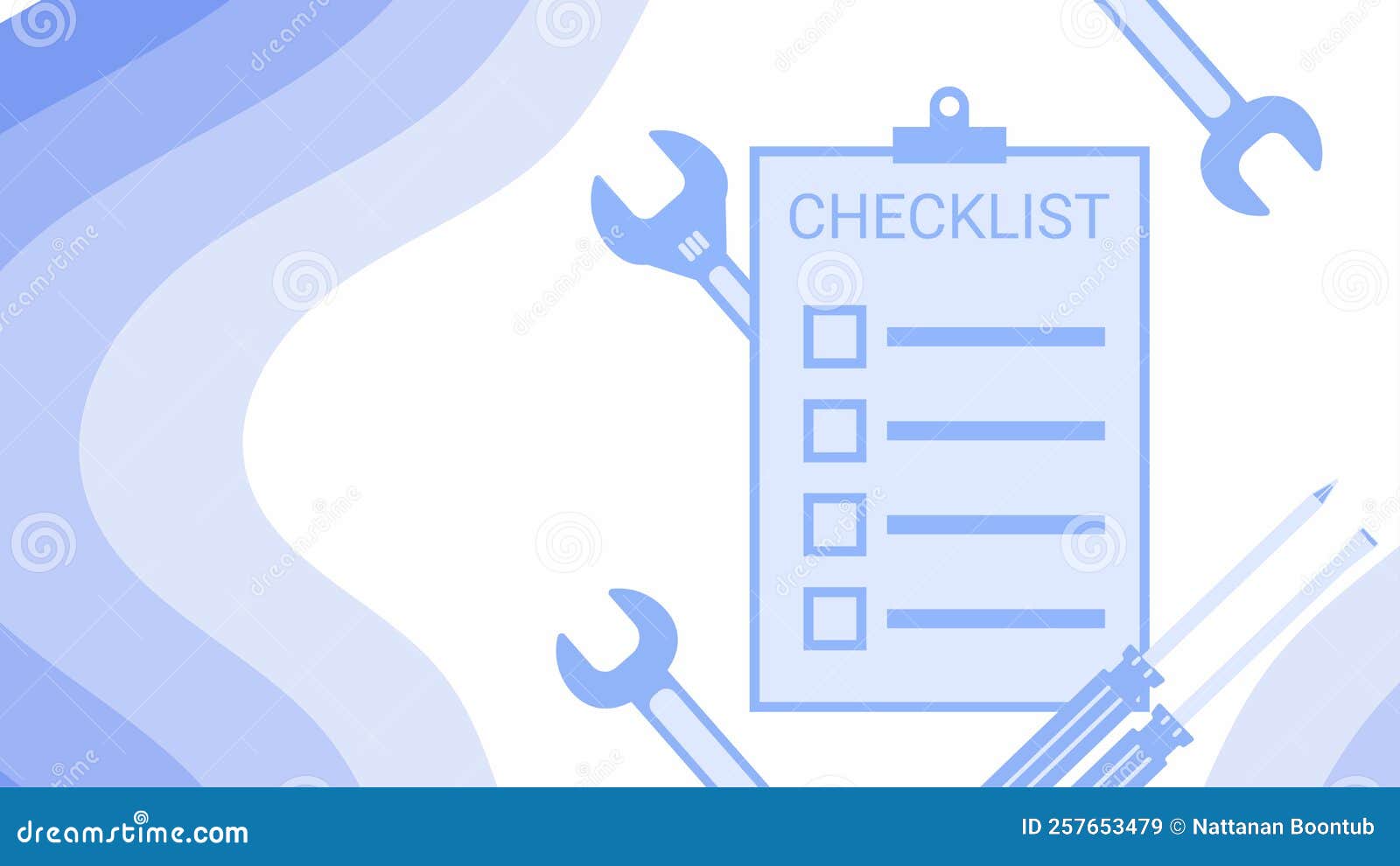 Repair and Service with Checklist. Vector Modern Illustration Stock ...