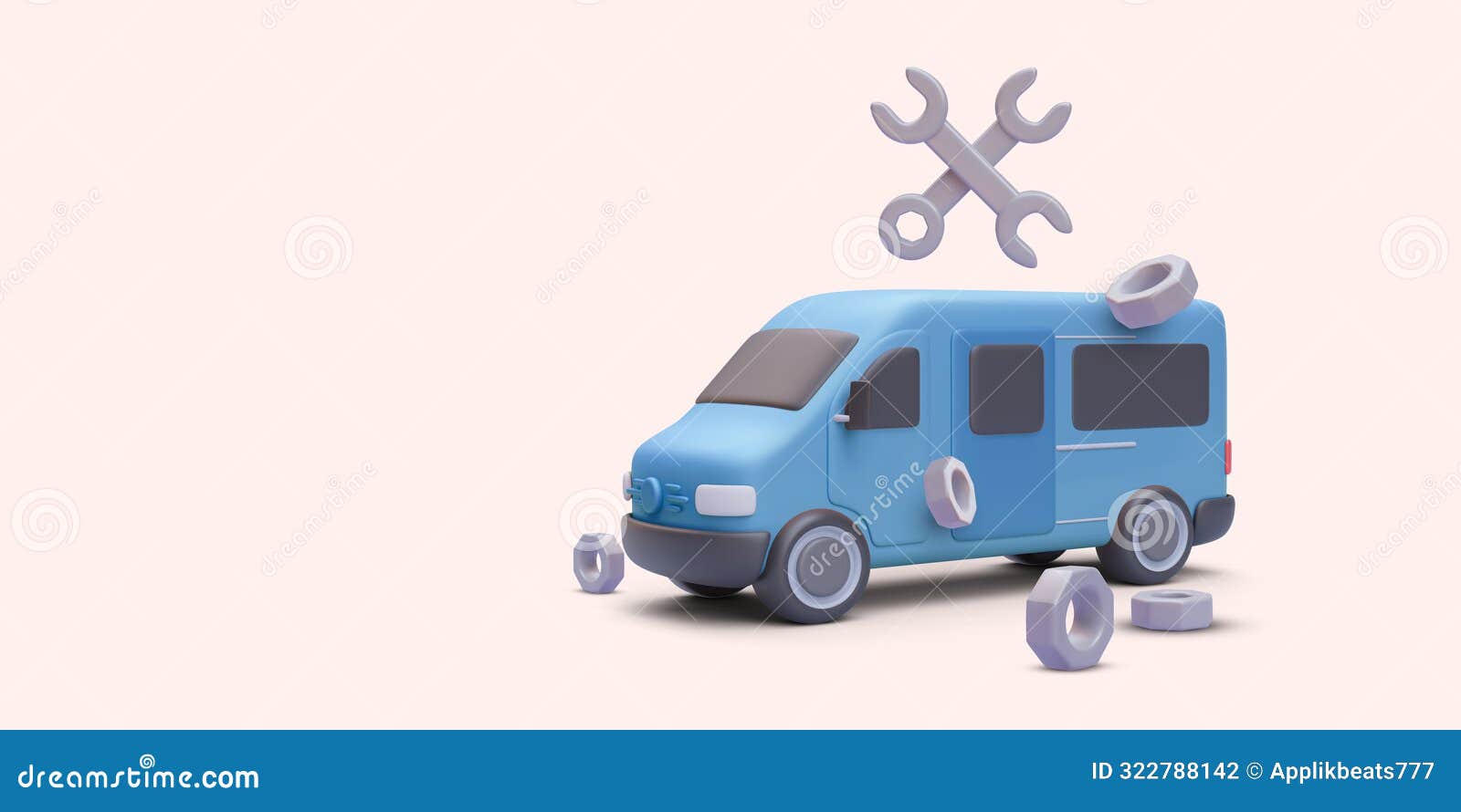 Repair Service Concept in Realistic Style with Delivery Van. Vector ...