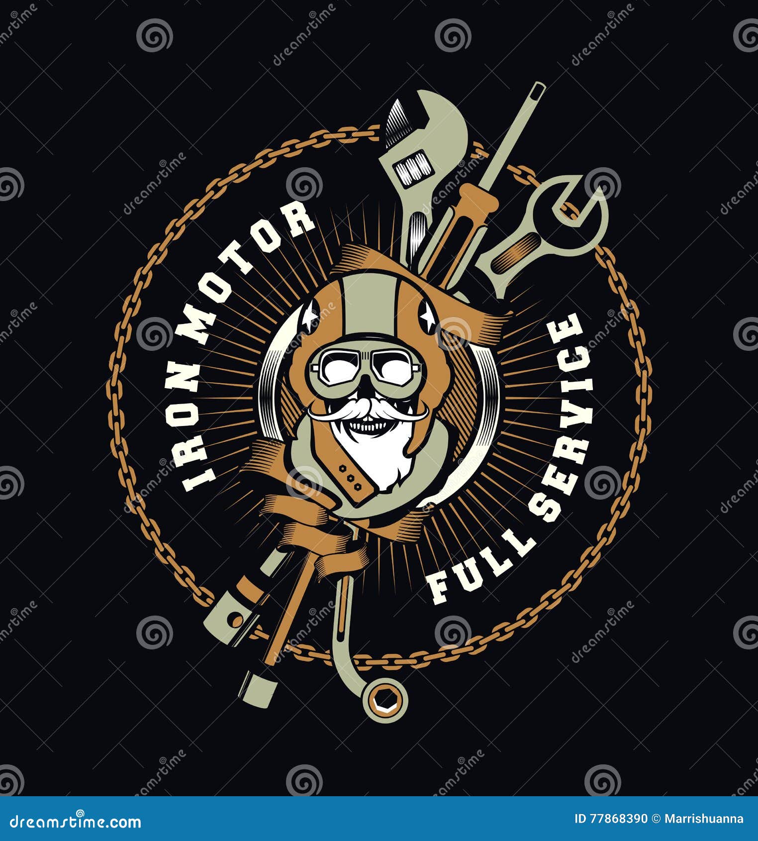 Repair Service emblem stock vector. Illustration of mechanic - 77868390