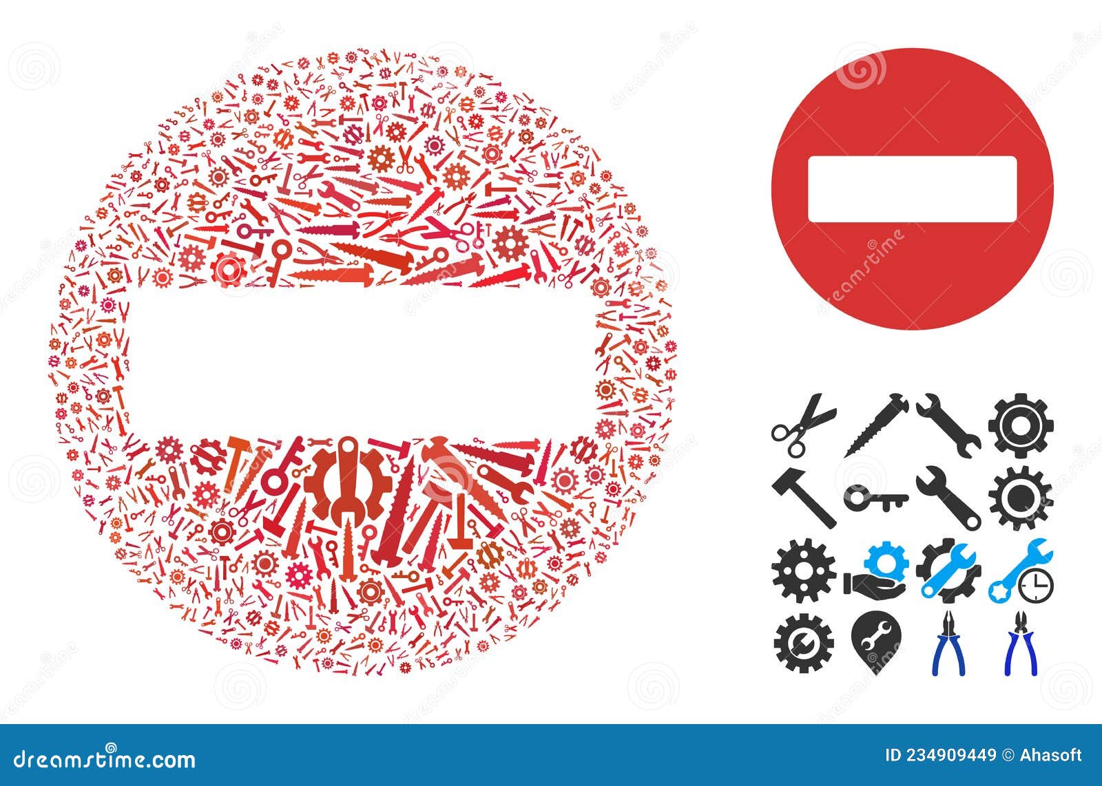 Composition Forbidden Access of Industrial Tools Stock Vector ...