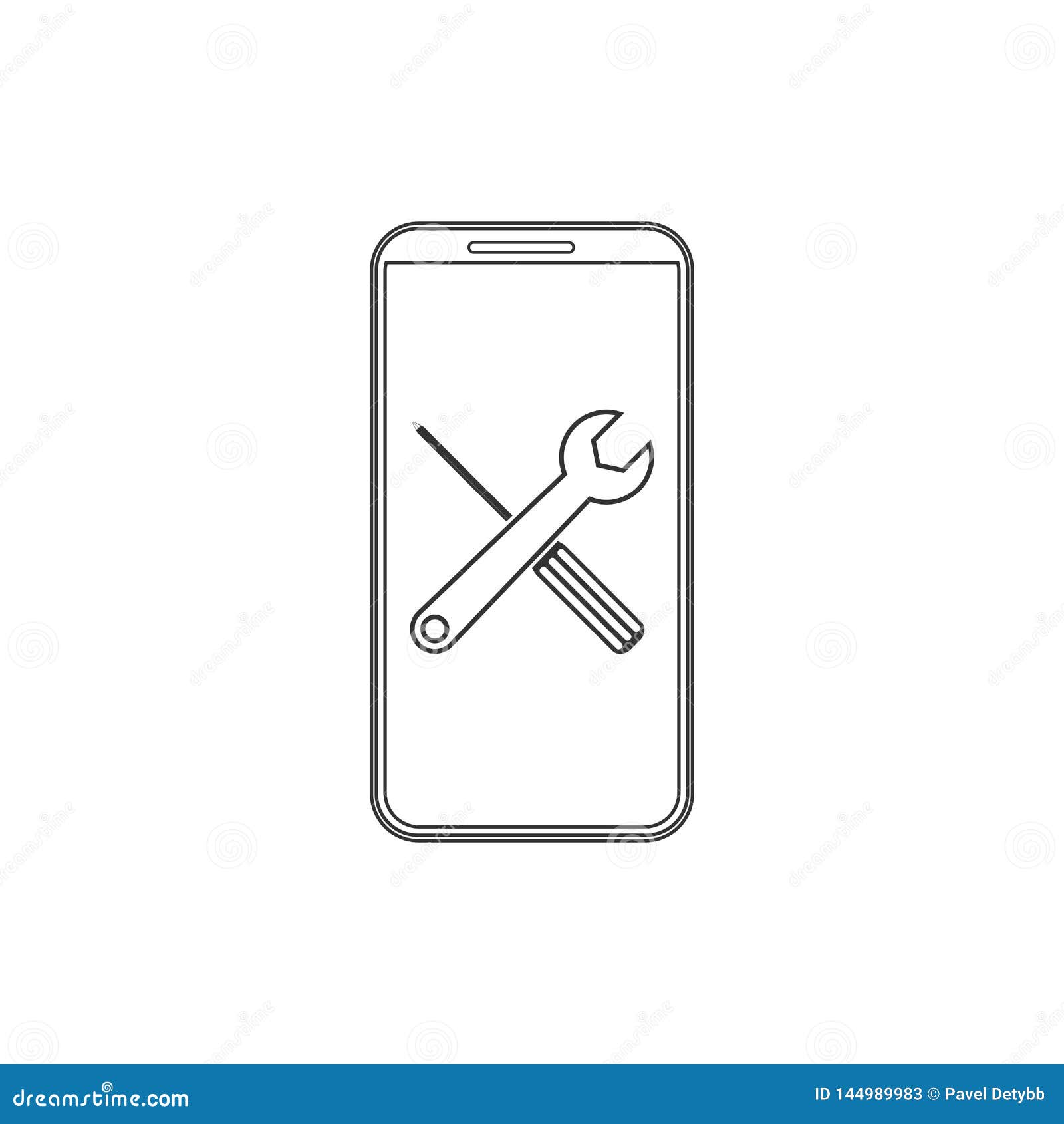 Repair, Service, Mobile Phone Icon. Vector Illustration, Flat Design ...
