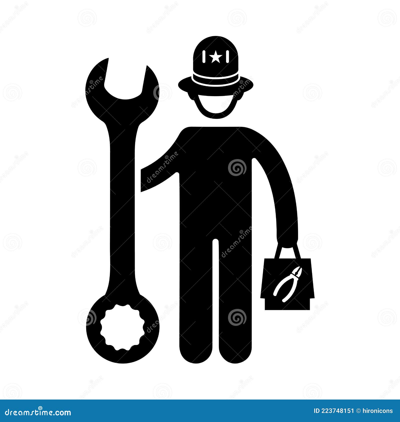 Repair, Serviceman Icon. Black Vector Graphics Stock Vector ...