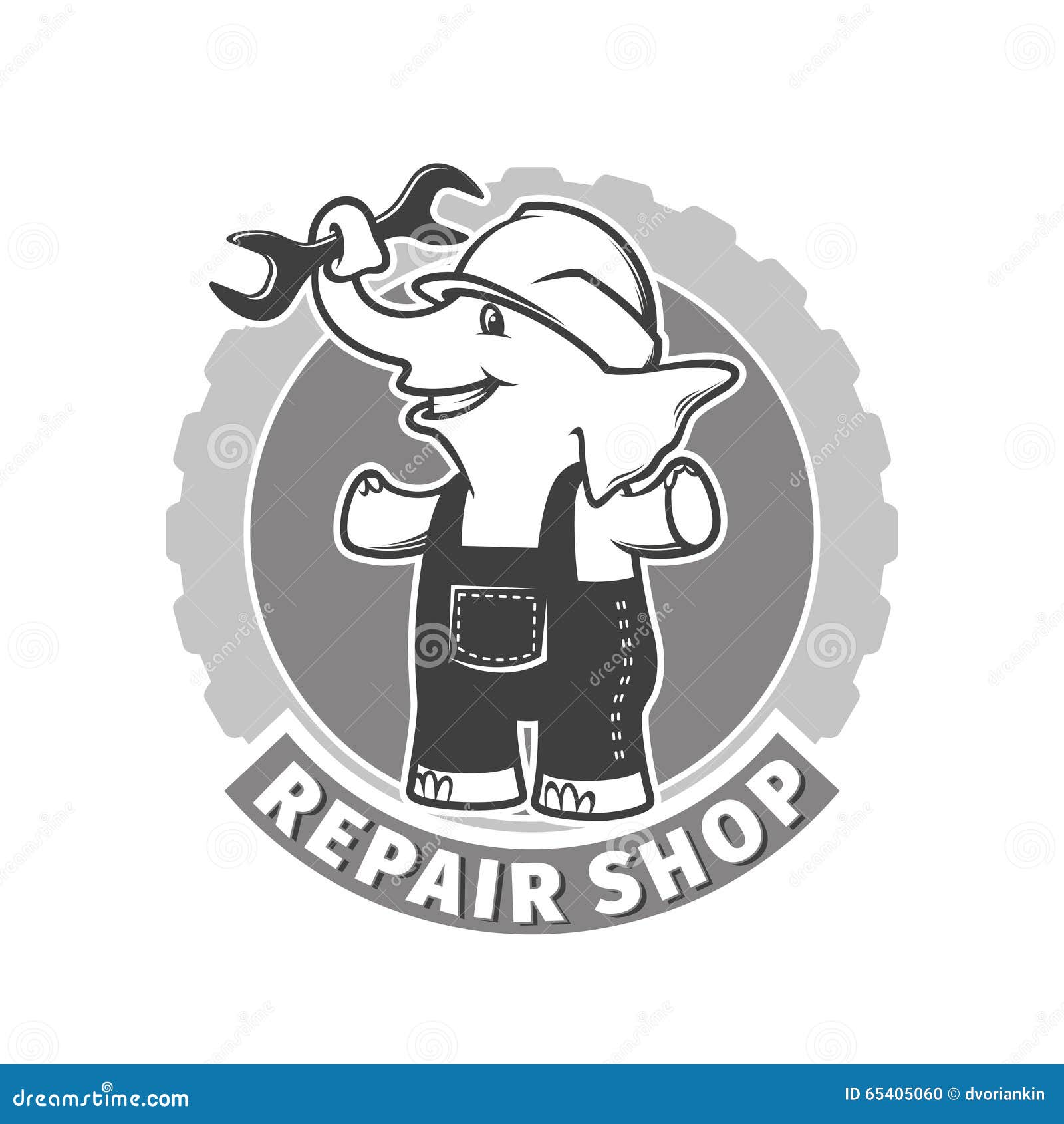 Repair shop emblem stock vector. Illustration of handyman - 65405060