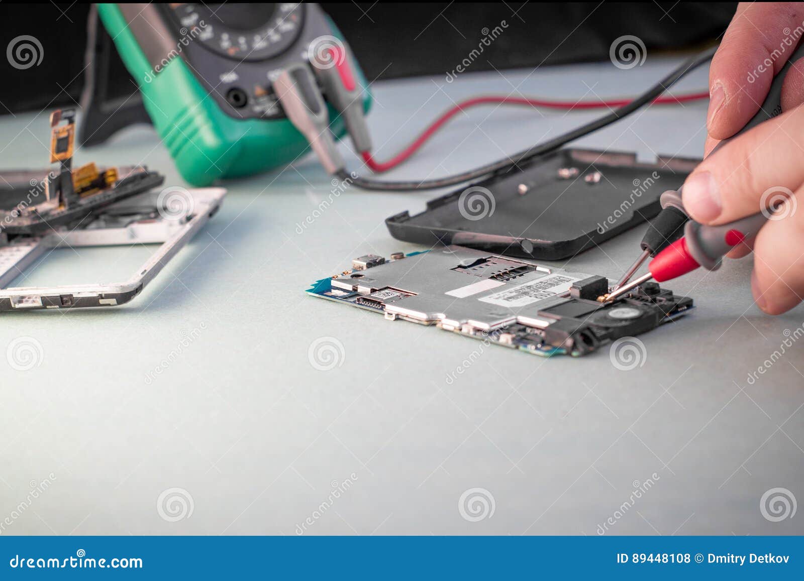 Repair Smartphone Multimeter Stock Photo - Image of damages ...