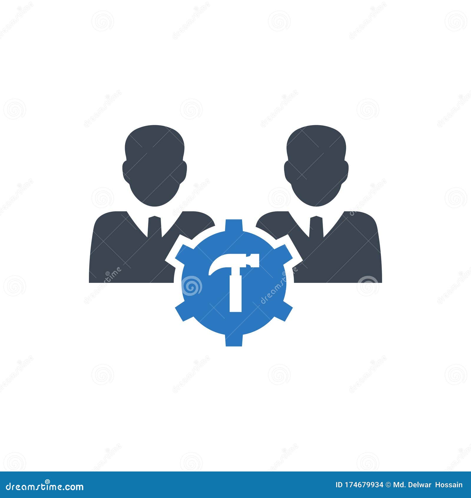 Repair team icon stock vector. Illustration of team - 174679934