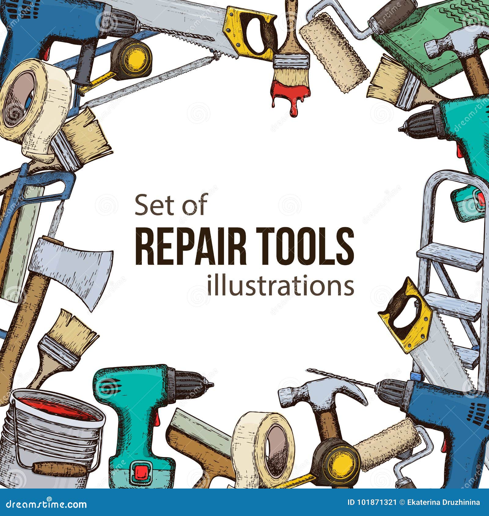 Repair tool illustration stock vector. Illustration of engrave - 101871321
