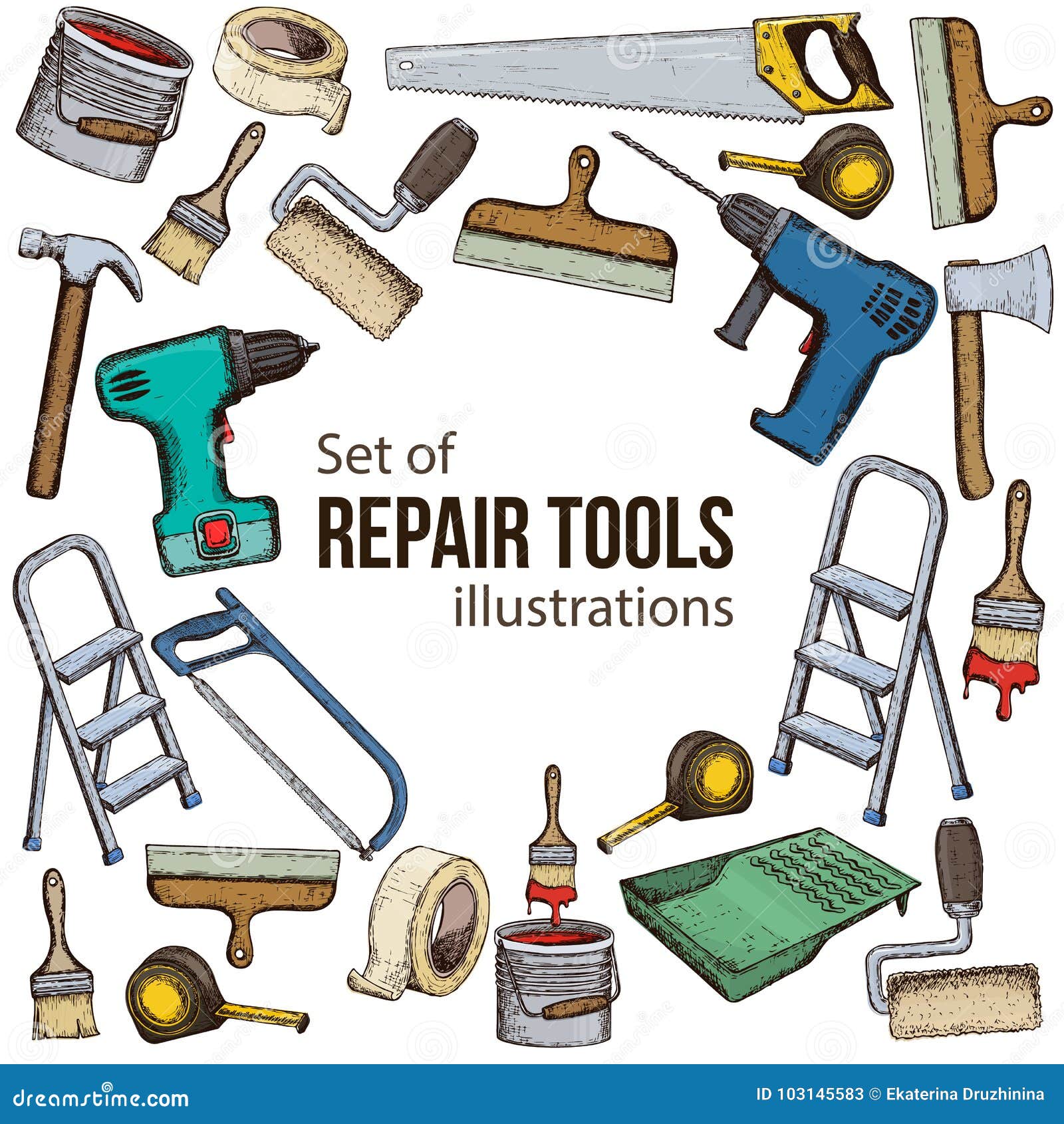 Repair tool illustration stock vector. Illustration of classic - 103145583