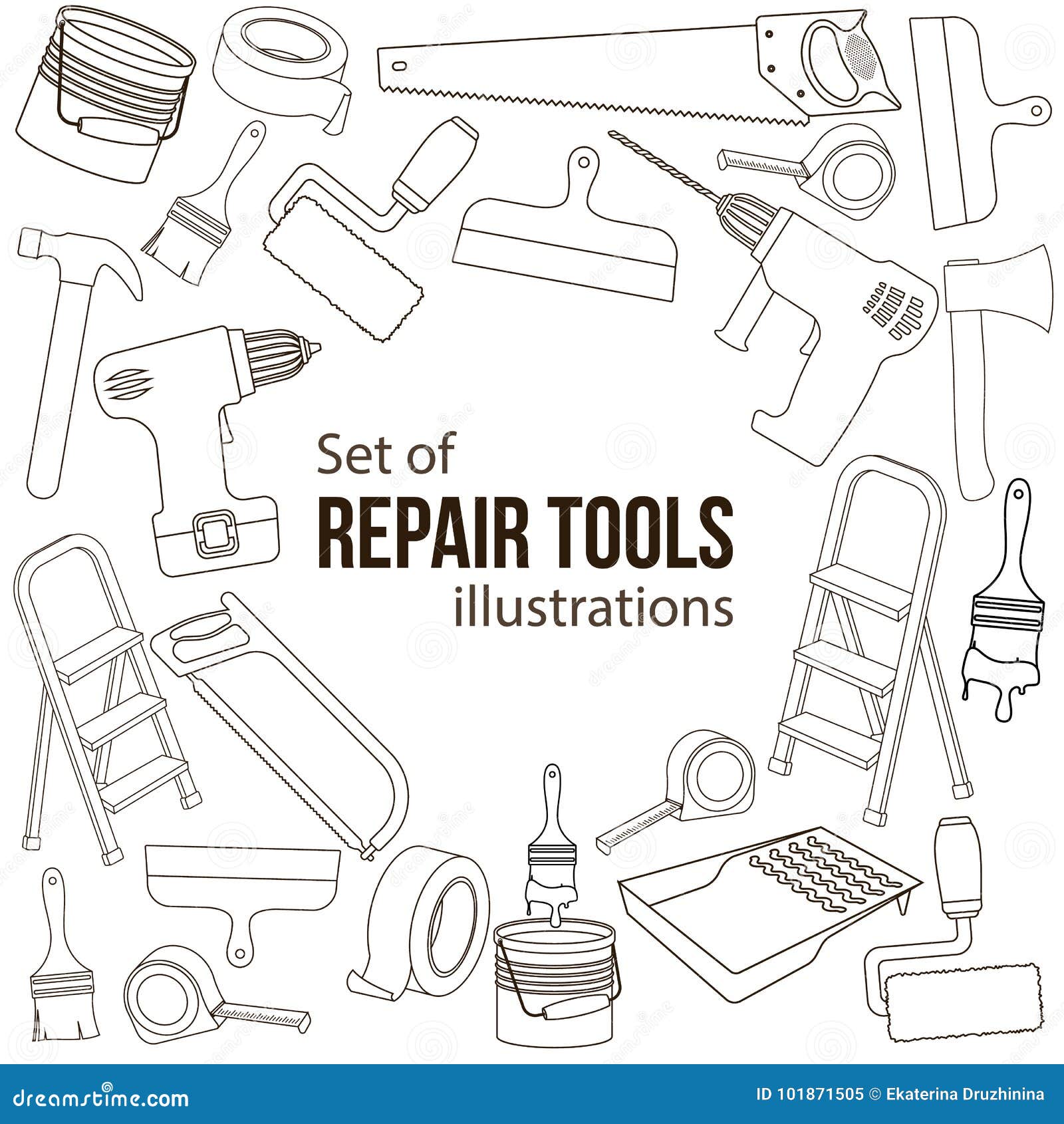 Repair tool illustration stock vector. Illustration of engrave - 101871505