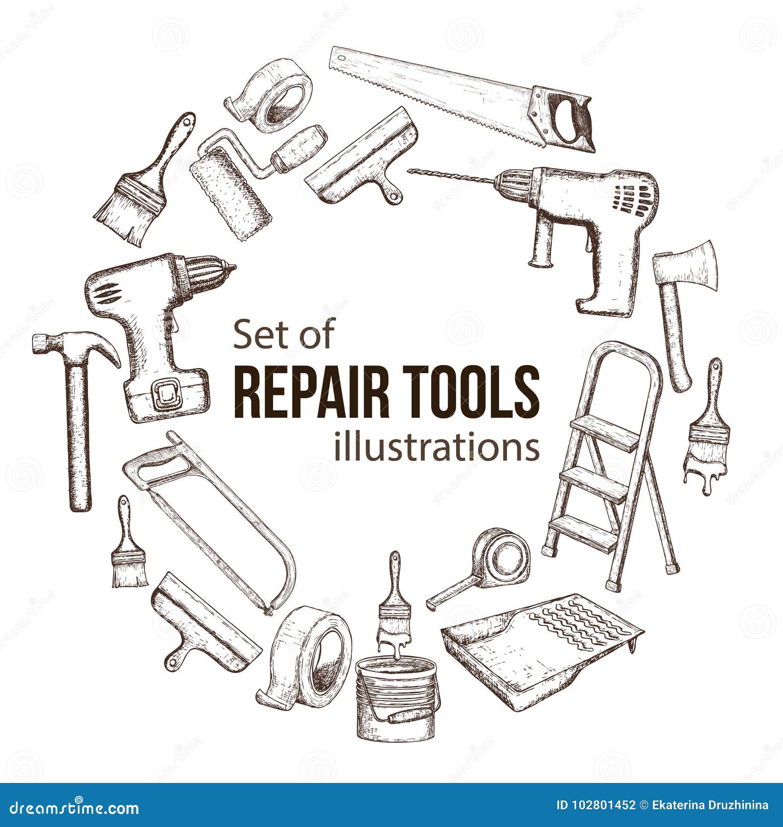 Repair tool illustration stock vector. Illustration of measure - 102801452